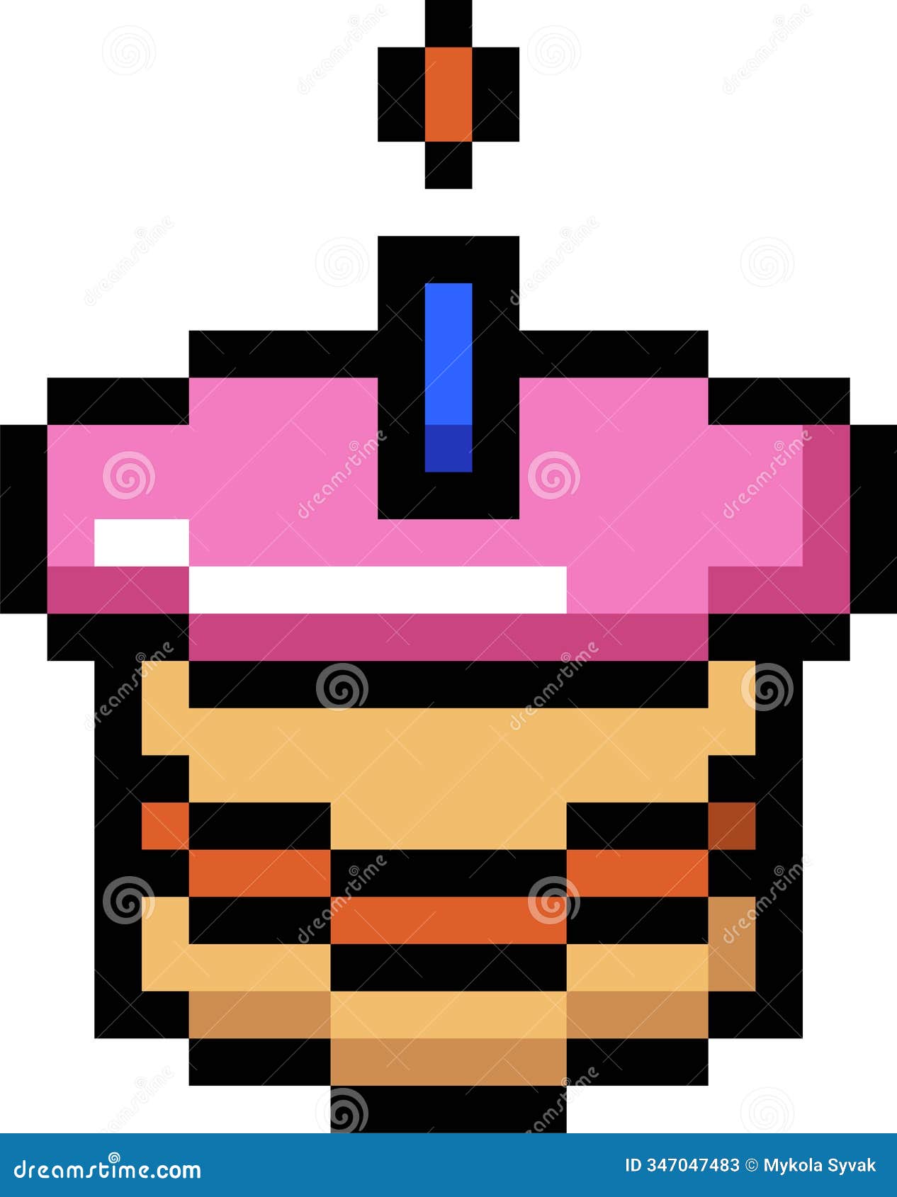 Pixel Art Cupcake stock illustration. Illustration of design - 347047483