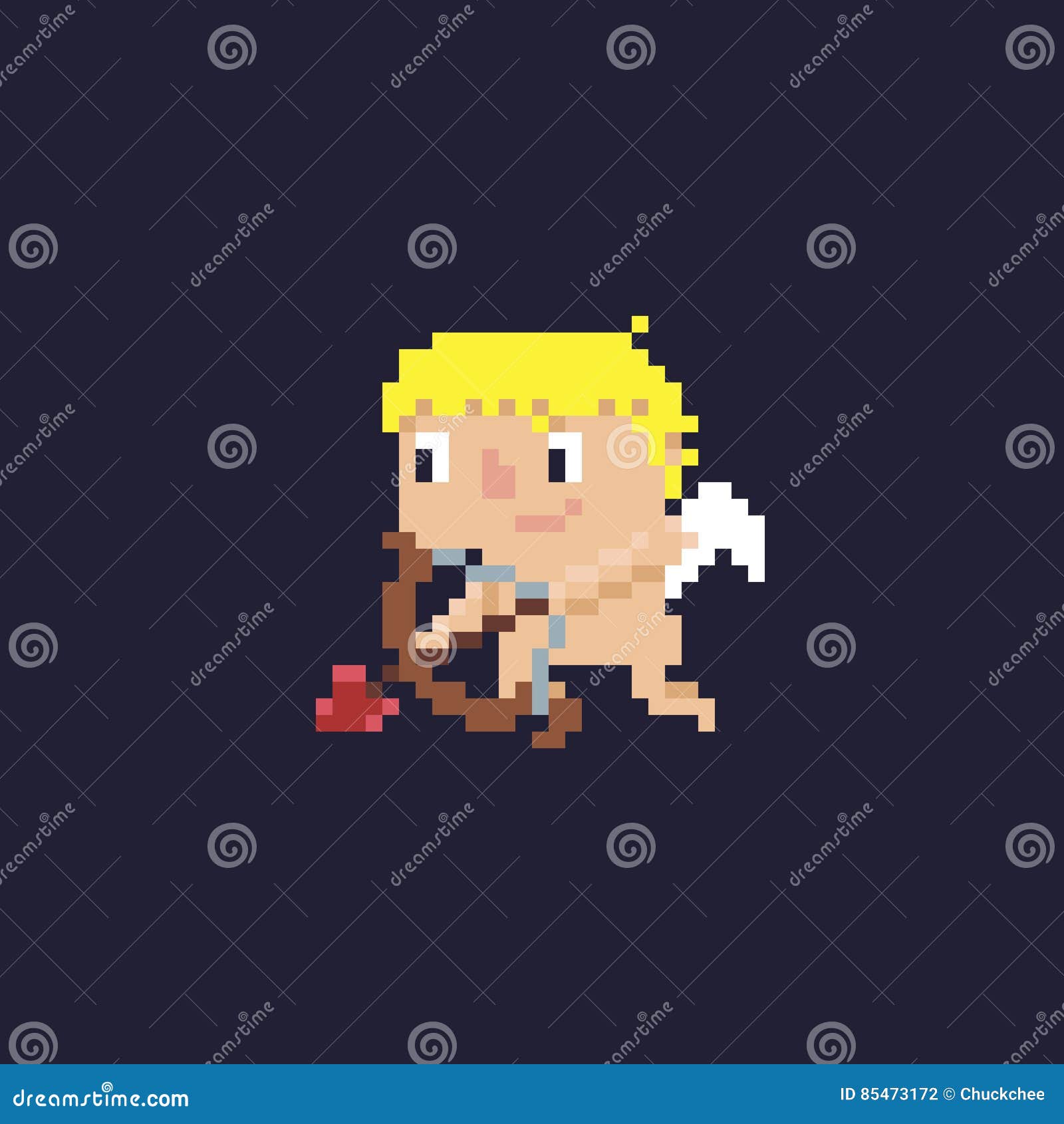 Pixel Art Cupid Cartoon Vector | CartoonDealer.com #111728659