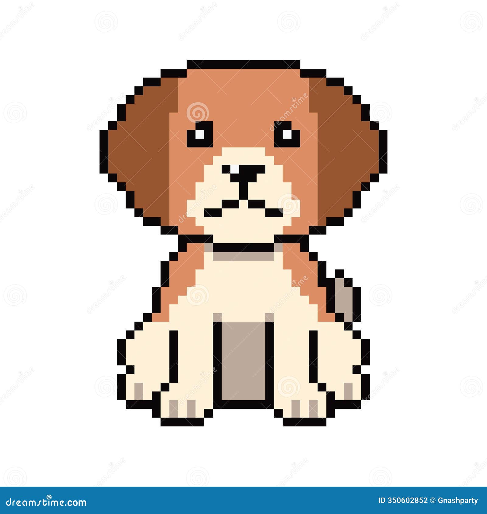Pixel Art Cute Beagle Dog Vector In Retro Style | CartoonDealer.com ...