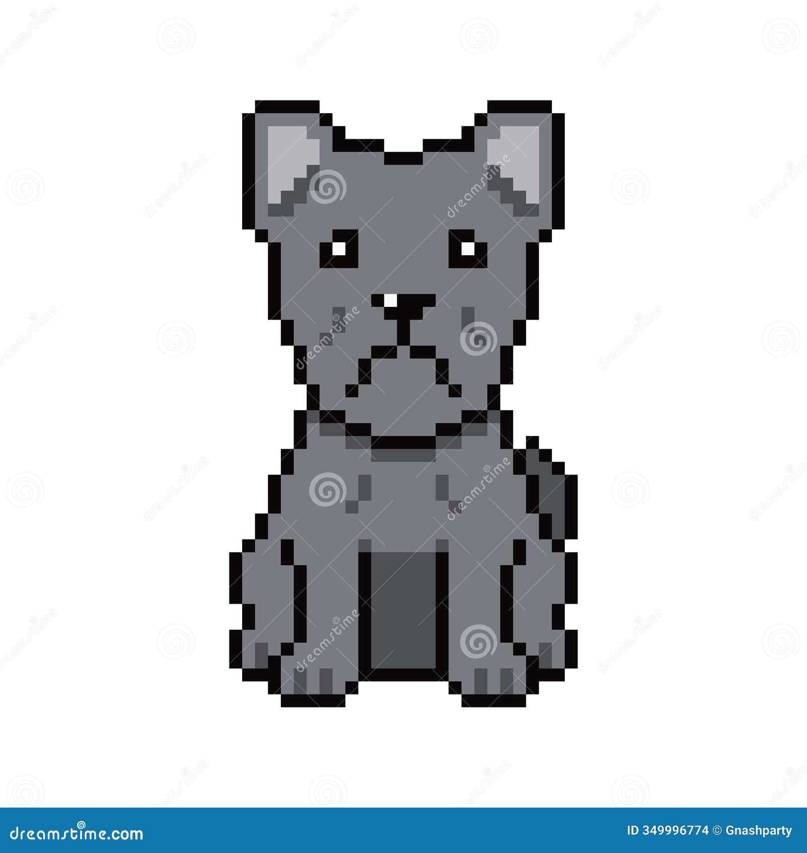 Pixel Art Cute Cane Corso Dog Vector in Retro Style Stock Illustration ...