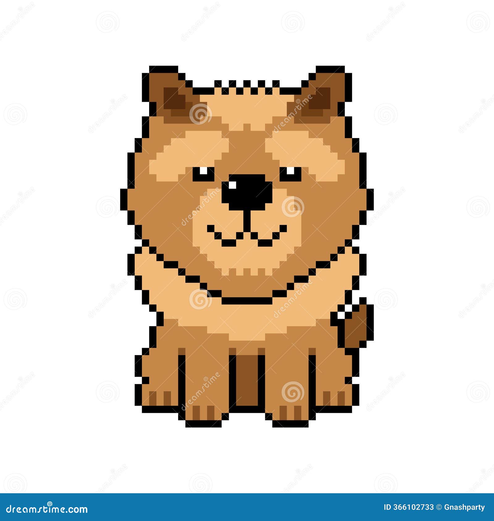 Pixel Art Cute Chow Chow Dog Vector In Retro Style | CartoonDealer.com ...