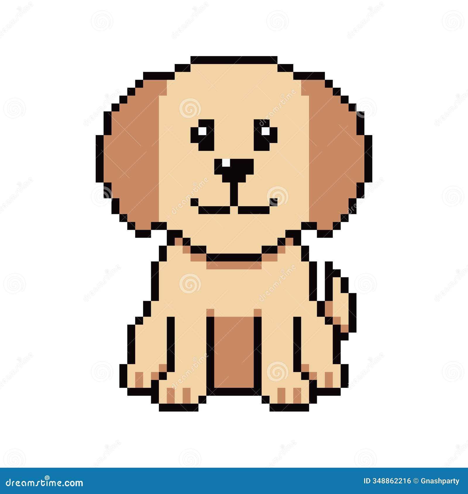 Pixel Art Cute Labrador Retriever Dog Vector in Retro Style Stock ...