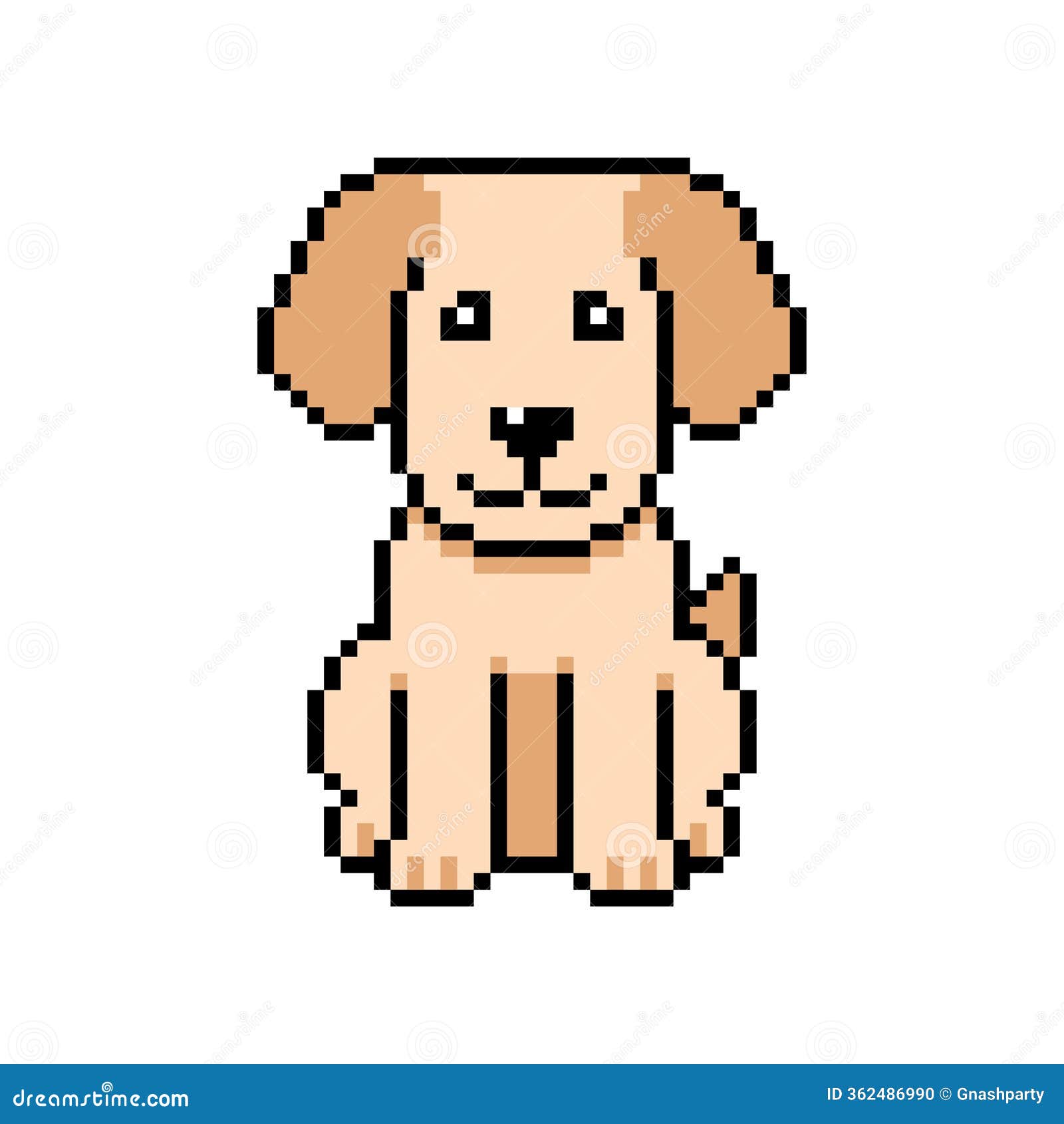 Pixel Art Cute Labrador Retriever Dog Vector In Retro Style ...
