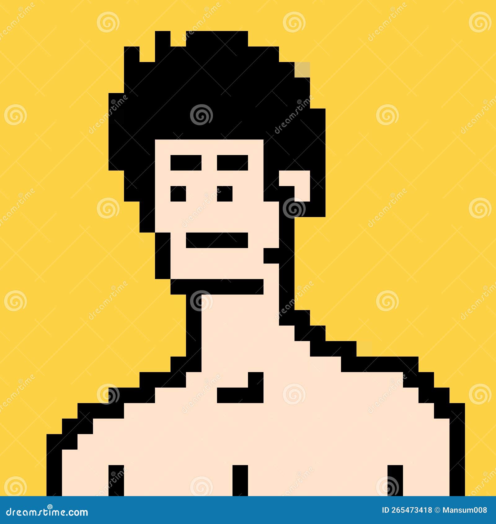 Pixel art of cute man stock illustration. Illustration of cute - 265473418