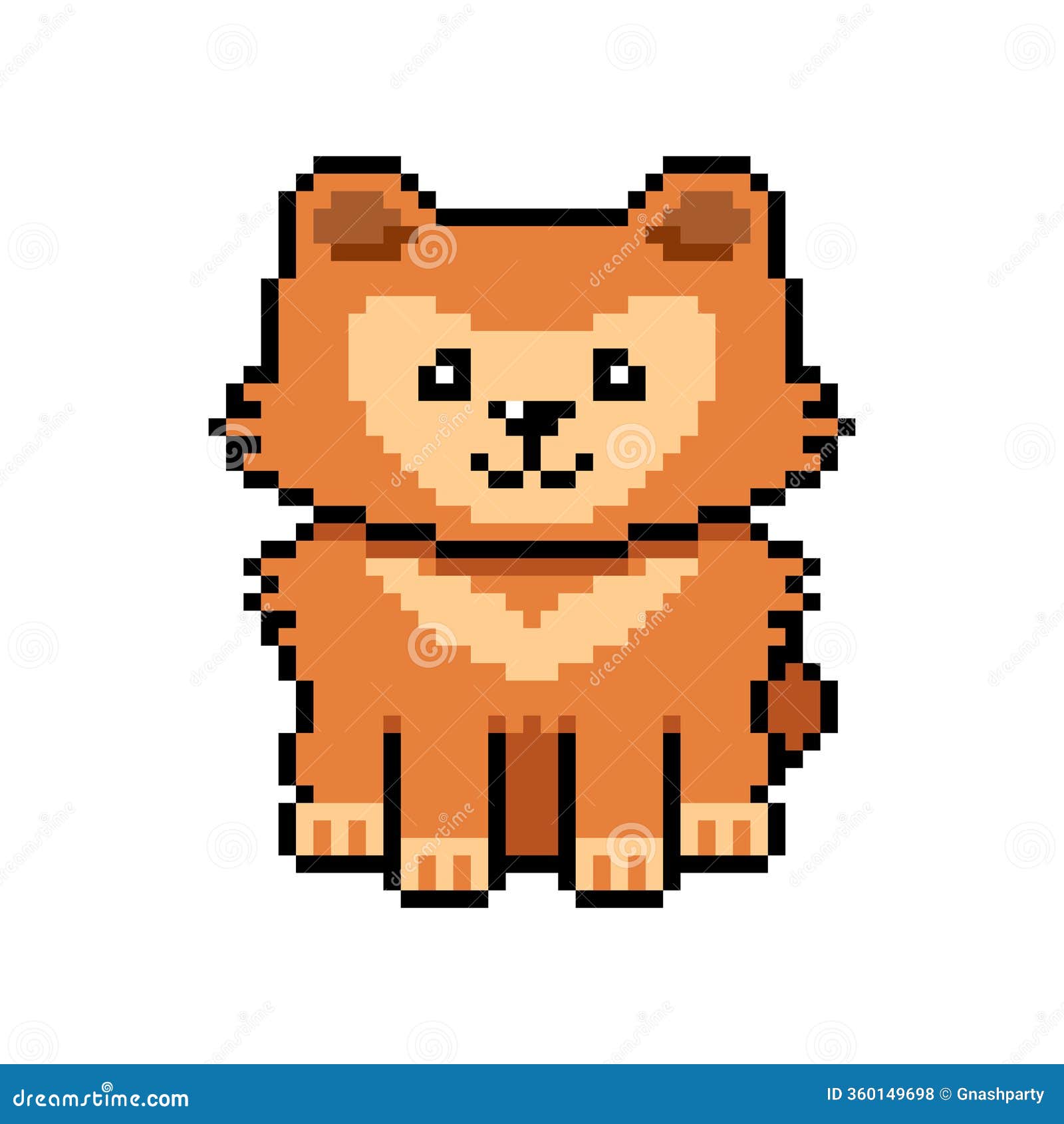 Pixel Art Cute Pomeranian Dog Vector In Retro Style | CartoonDealer.com ...