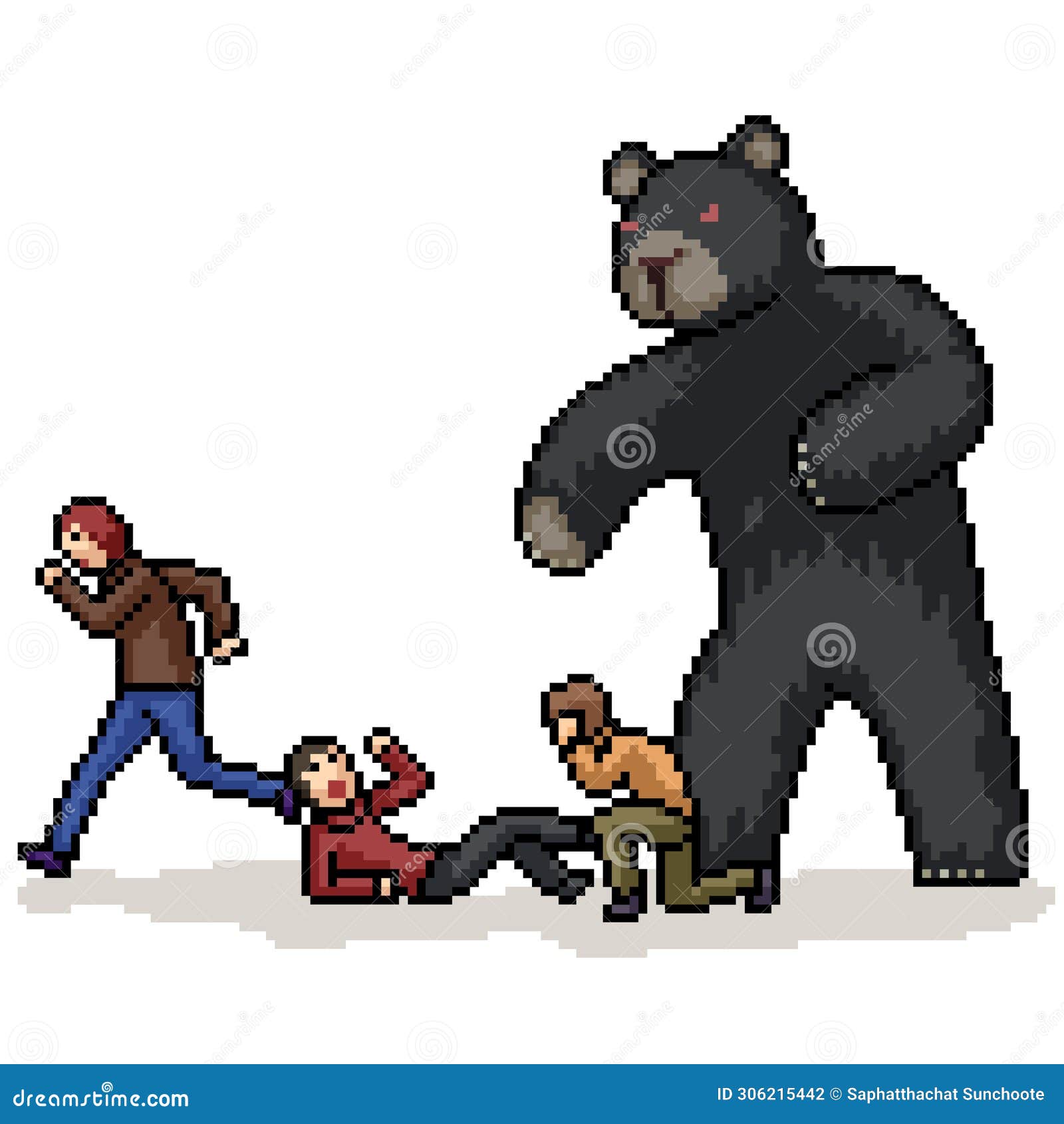 Pixel Art Dangerous Humanoid With Menacing Expression Stock Photo ...