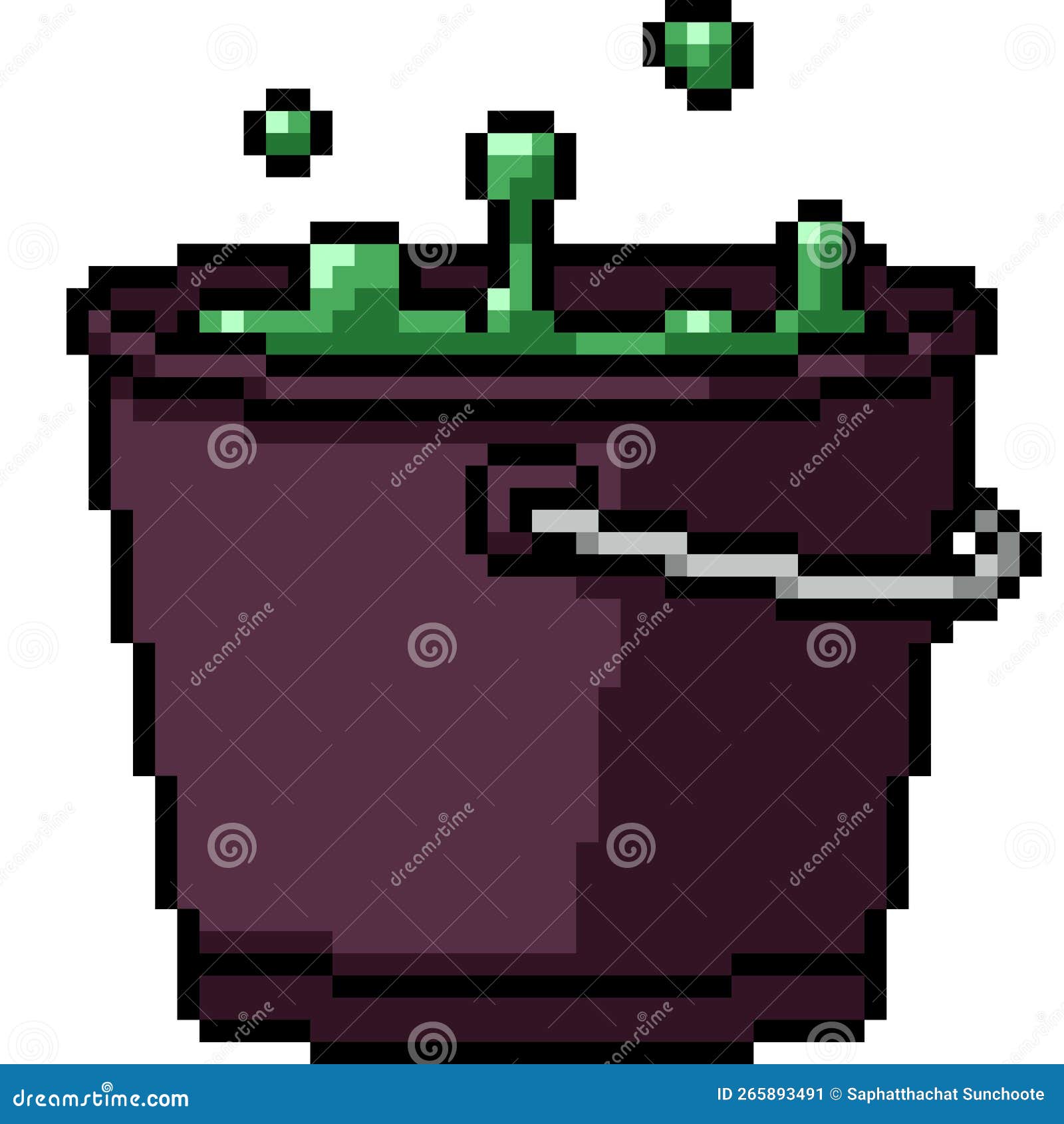 Pixel Art Dangerous Poison Bucket Stock Vector - Illustration of ...