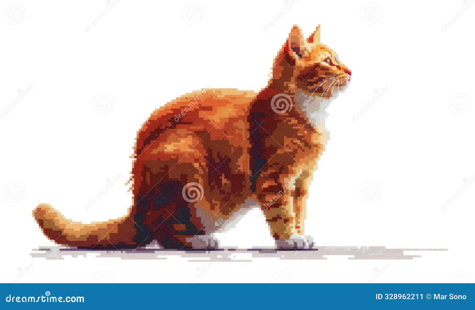 A Pixel Art Depiction of a Dynamic Orange Tabby Cat in Motion. Generate ...