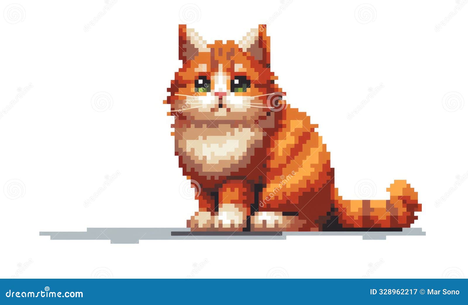 A Pixel Art Depiction of a Dynamic Orange Tabby Cat in Motion. Generate ...