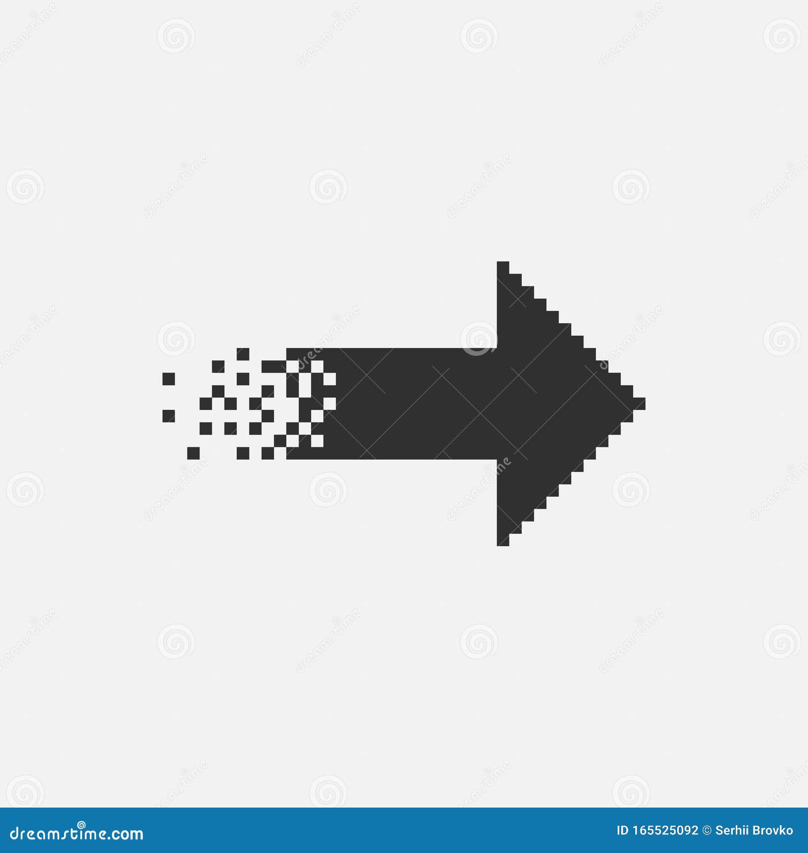 Pixel Art Design of the Arrow Logo Isolated on White Background. Vector ...