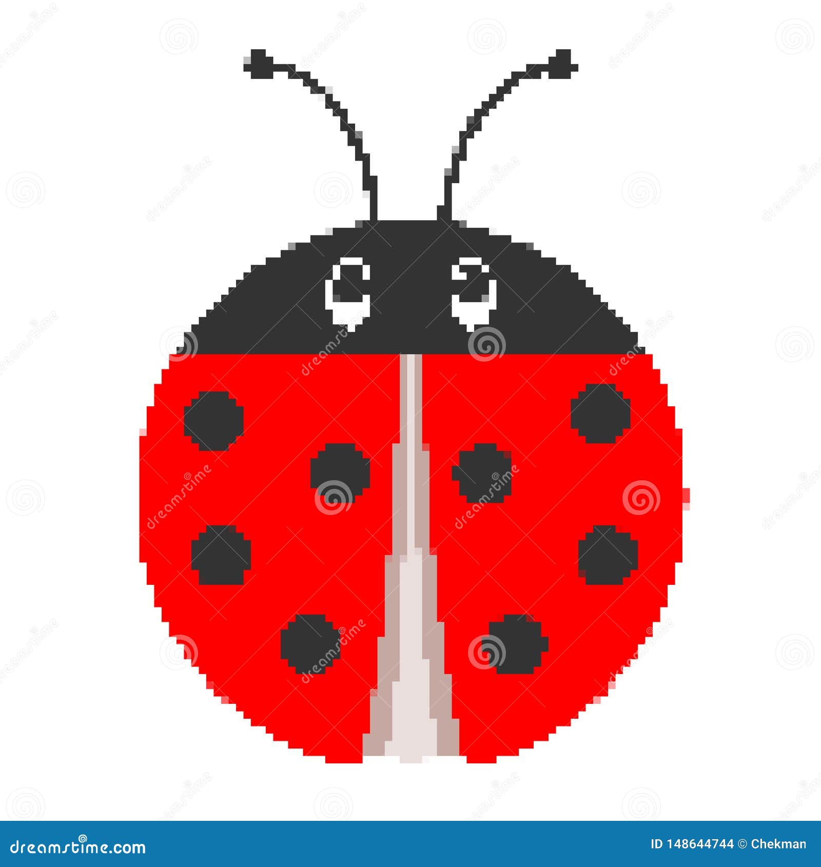 Pixel Art Design of Ladybug. Vector Illustration Stock Illustration ...