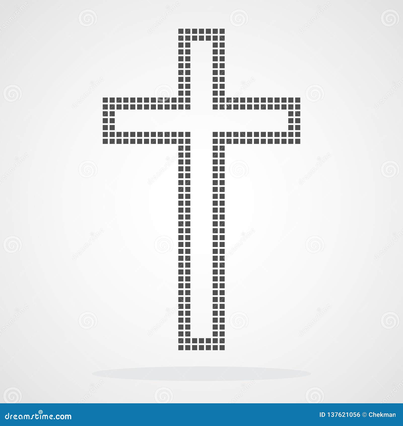Pixel Art Design of Christian Cross. Vector Illustration Stock ...