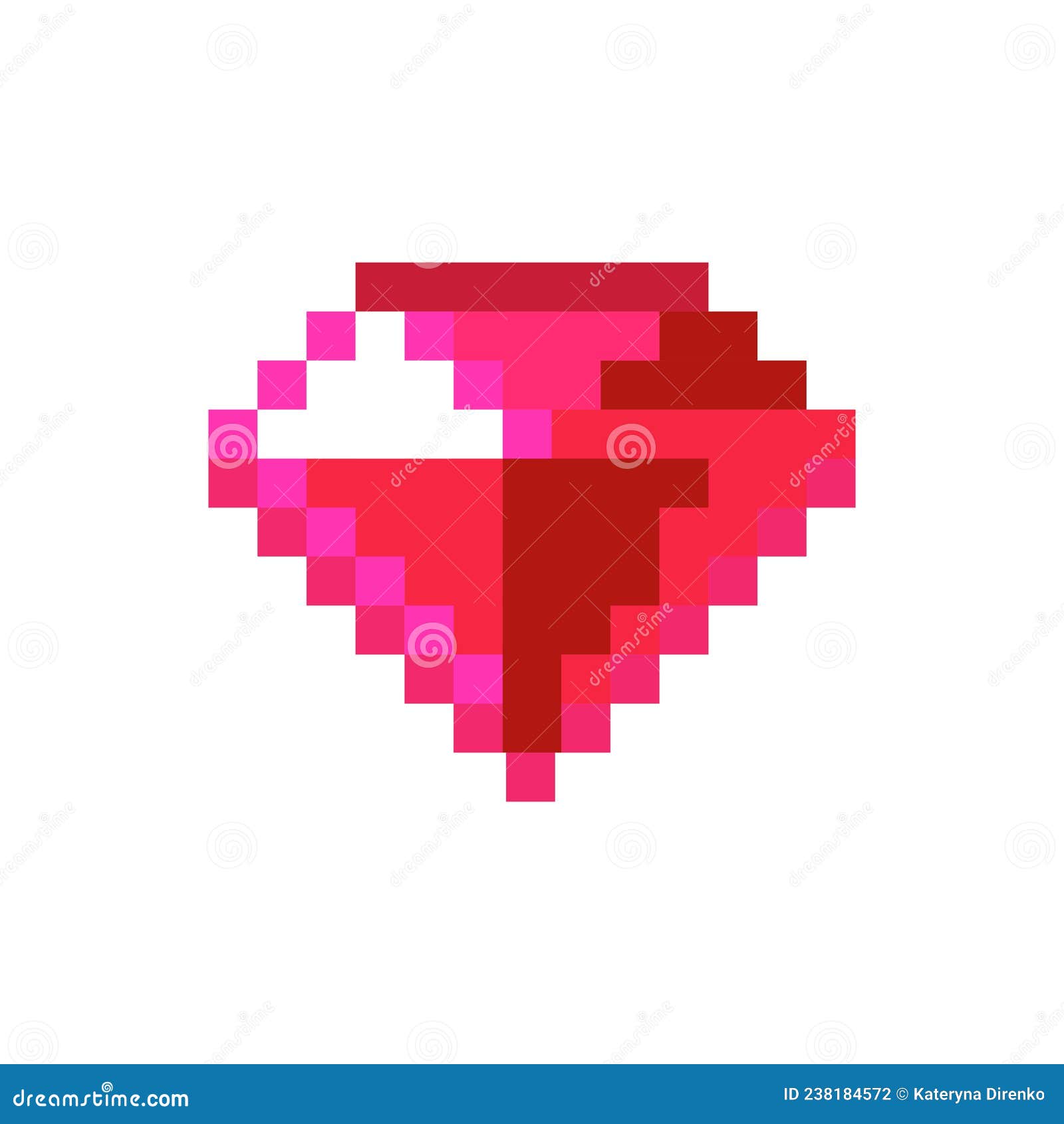 Pixel Art Design of the Diamond Logo. Stock Vector - Illustration of ...