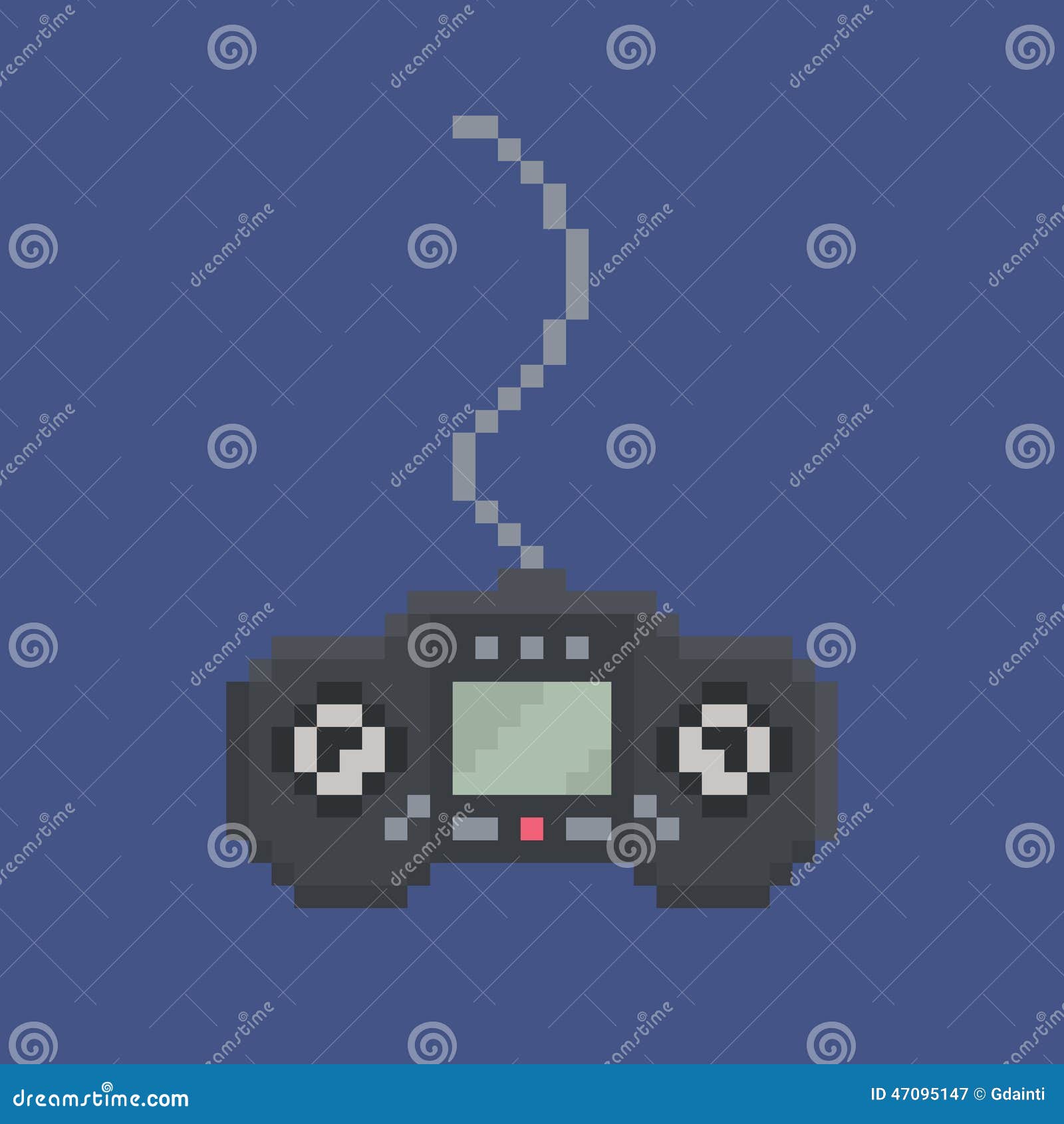 Pixel Art Design Item - Simply Drawn Wired Gamepad Stock Vector ...