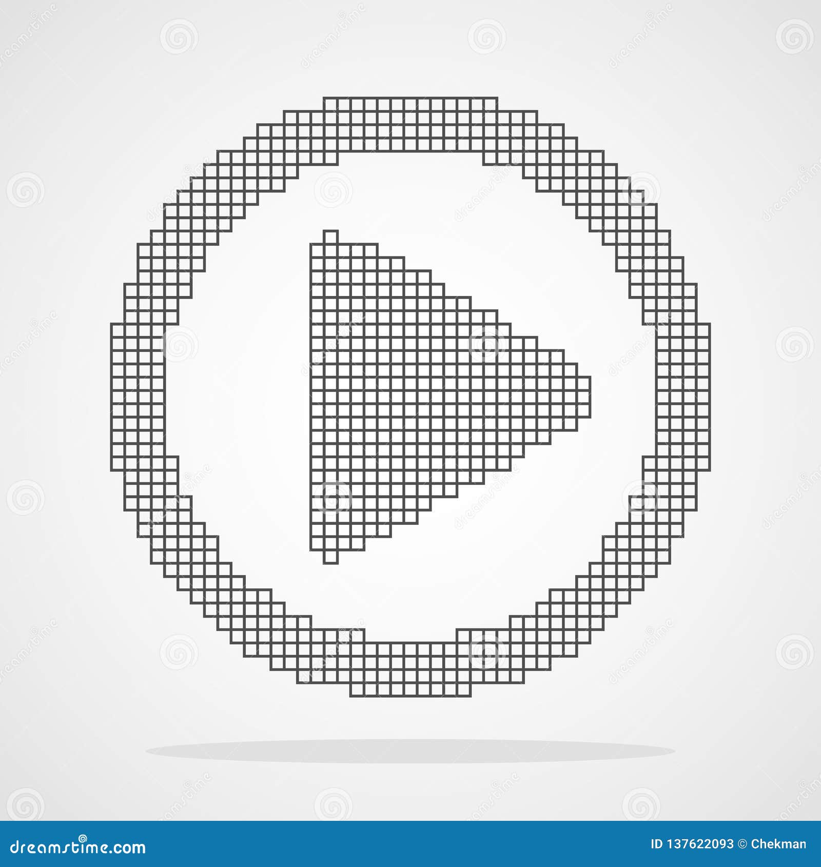Pixel Art Design of Play Button. Vector Illustration Stock Illustration ...