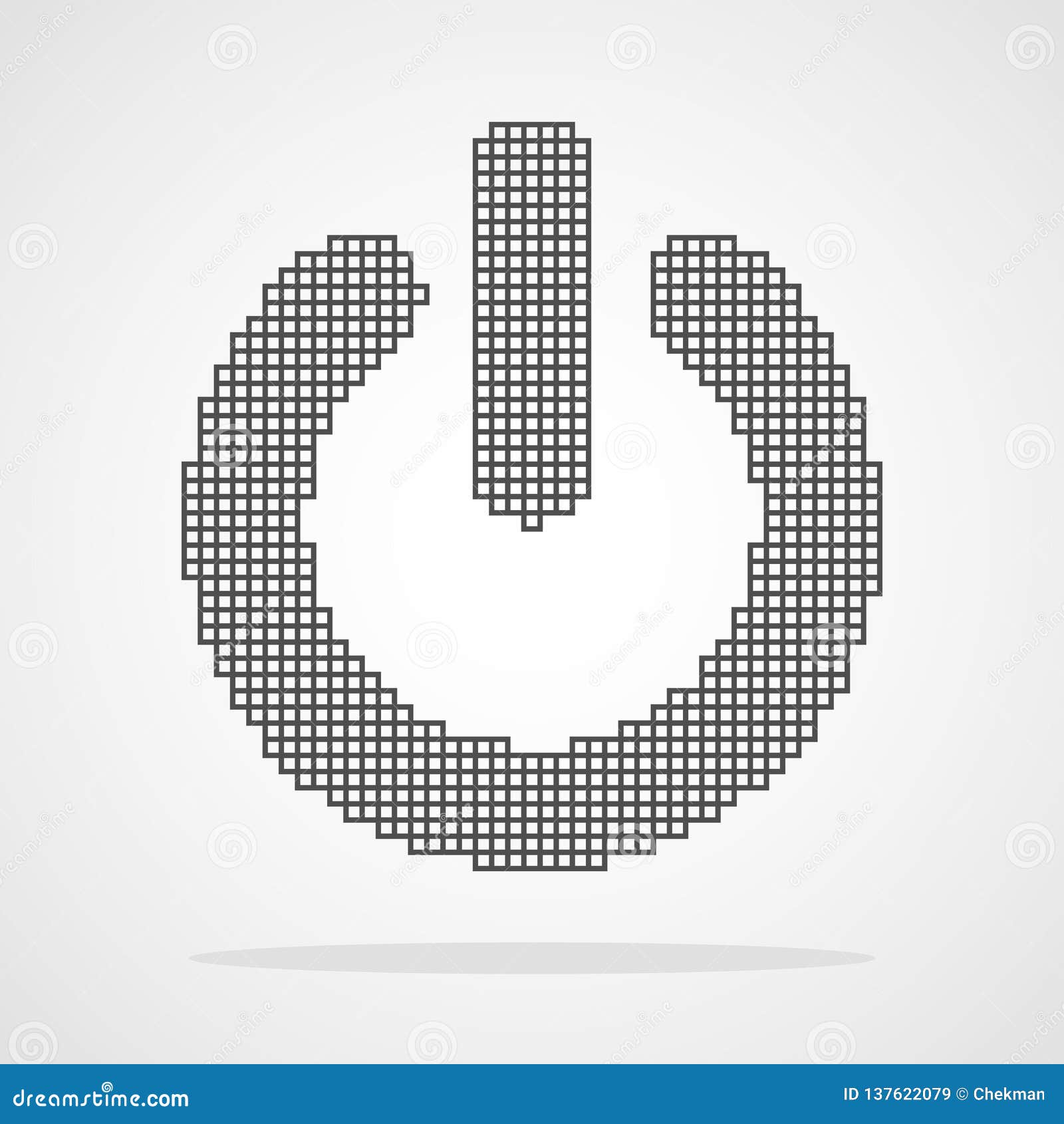 Pixel Art Design of Power Button. Vector Illustration Stock ...