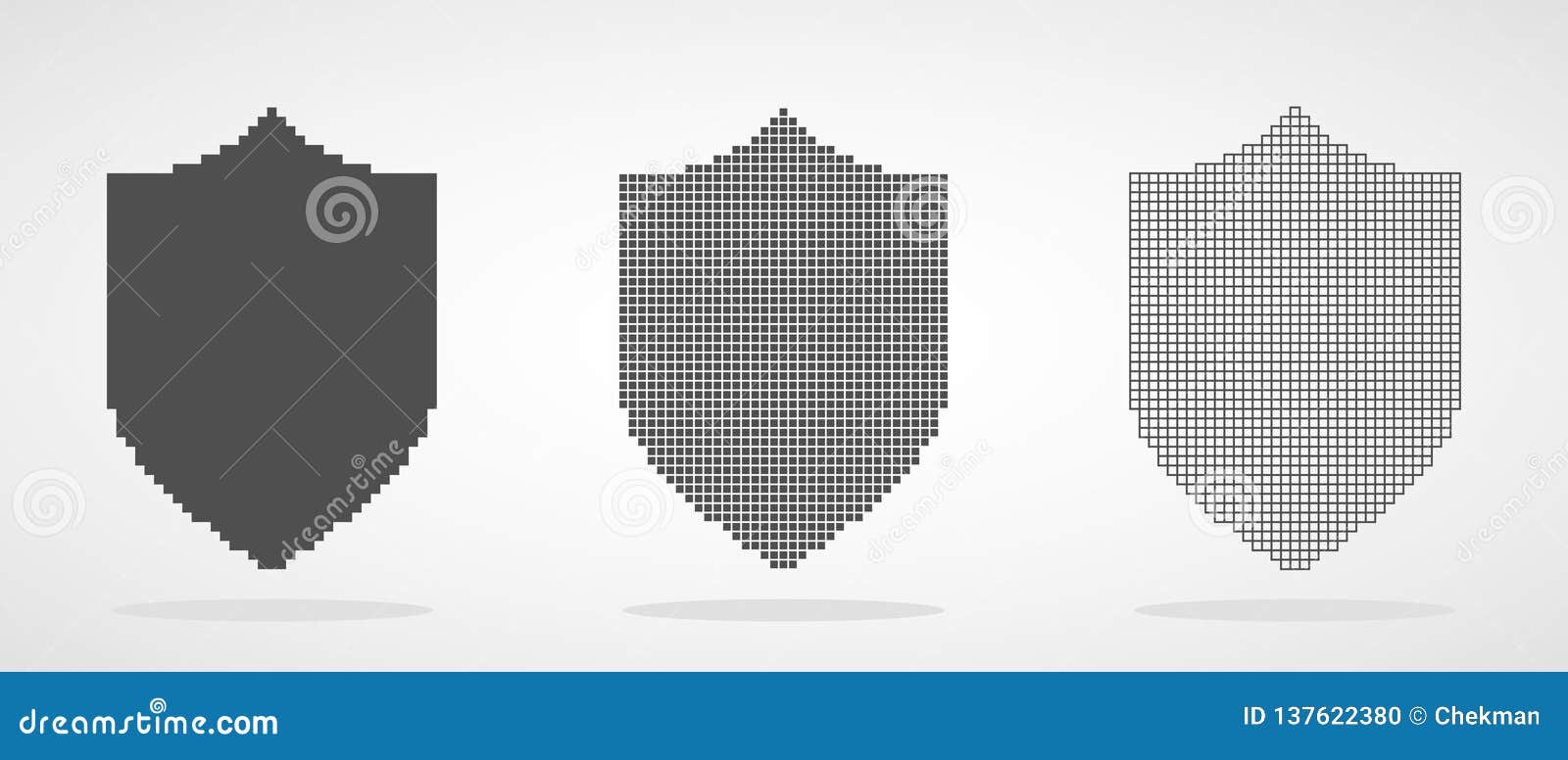Pixel Art Design of a Shield Icon. Vector Illustration Stock ...
