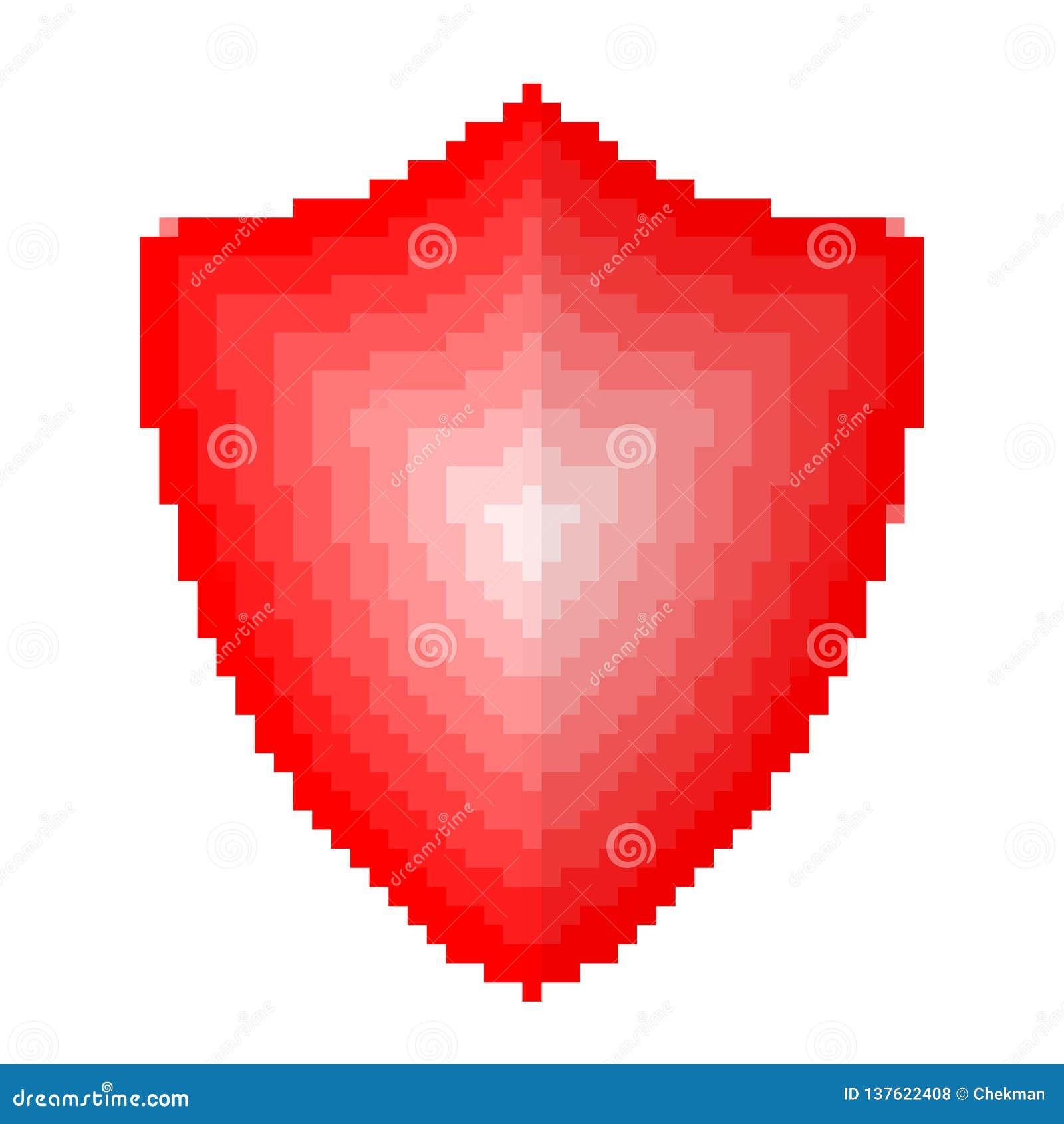 Pixel Art Design of a Shield Icon. Vector Illustration Stock ...