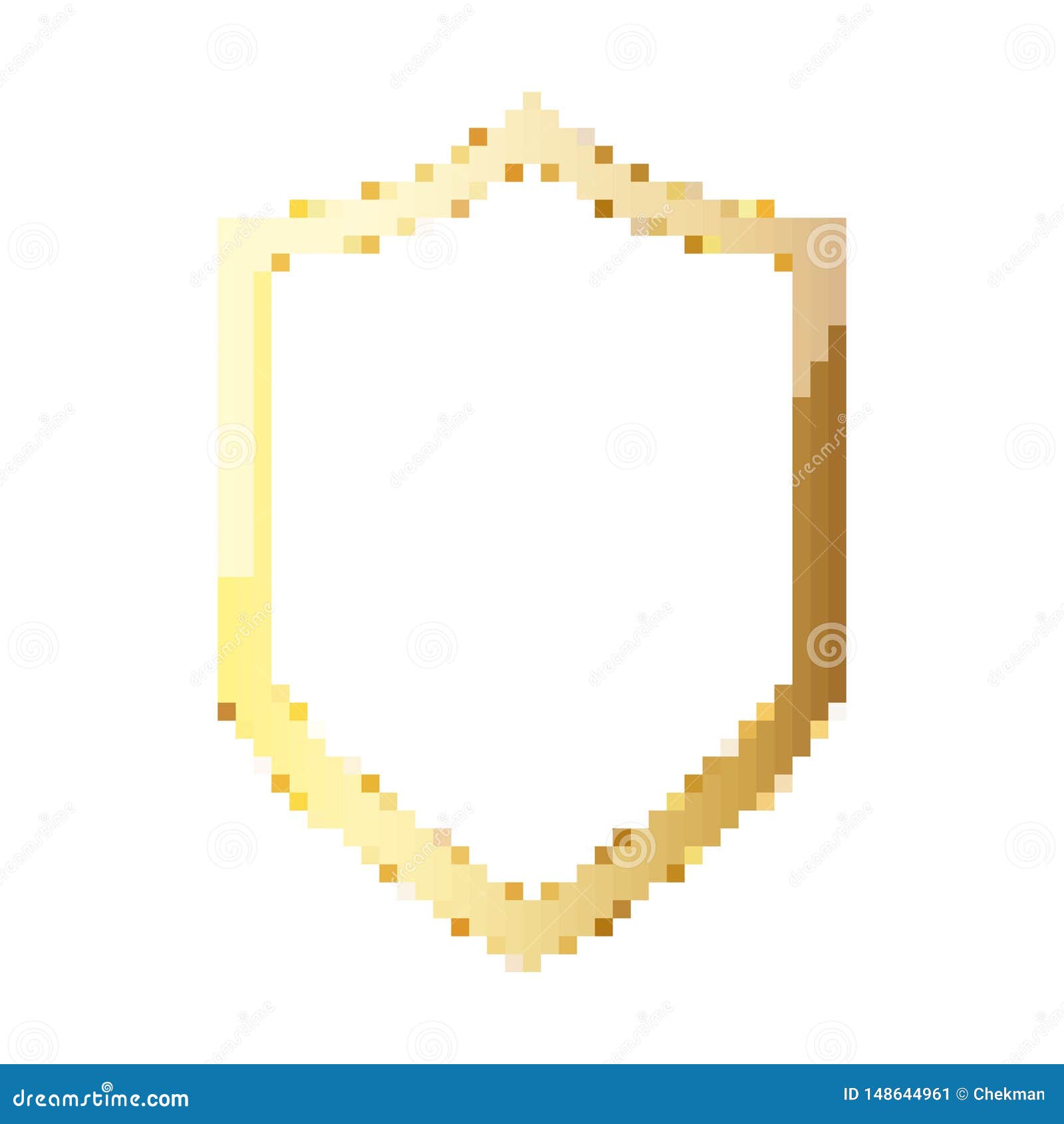 Pixel Art Design of Shield. Vector Illustration Stock Illustration ...