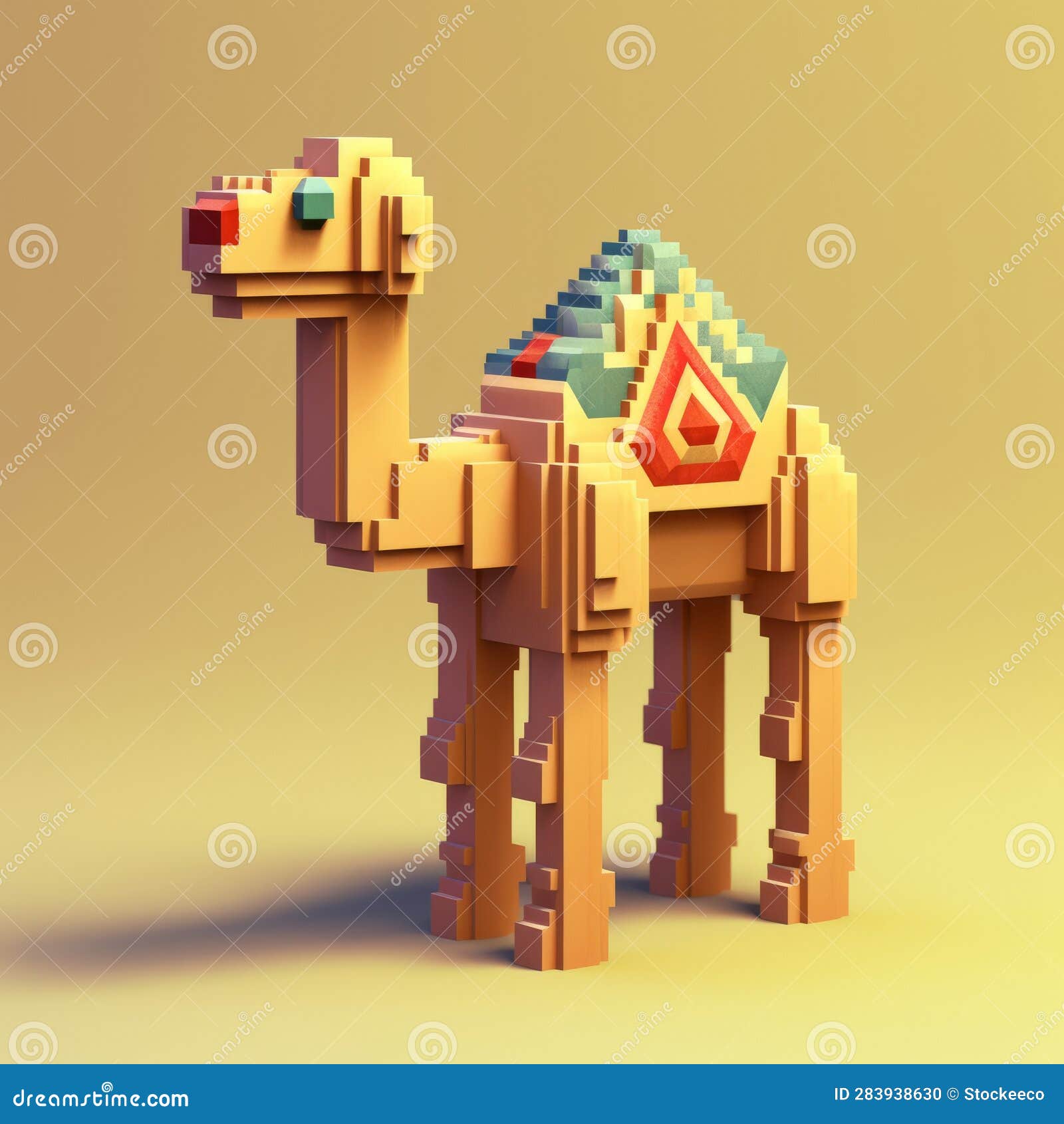 Pixel Camel: a Cute Minecraft-inspired Voxel Art Character Stock ...