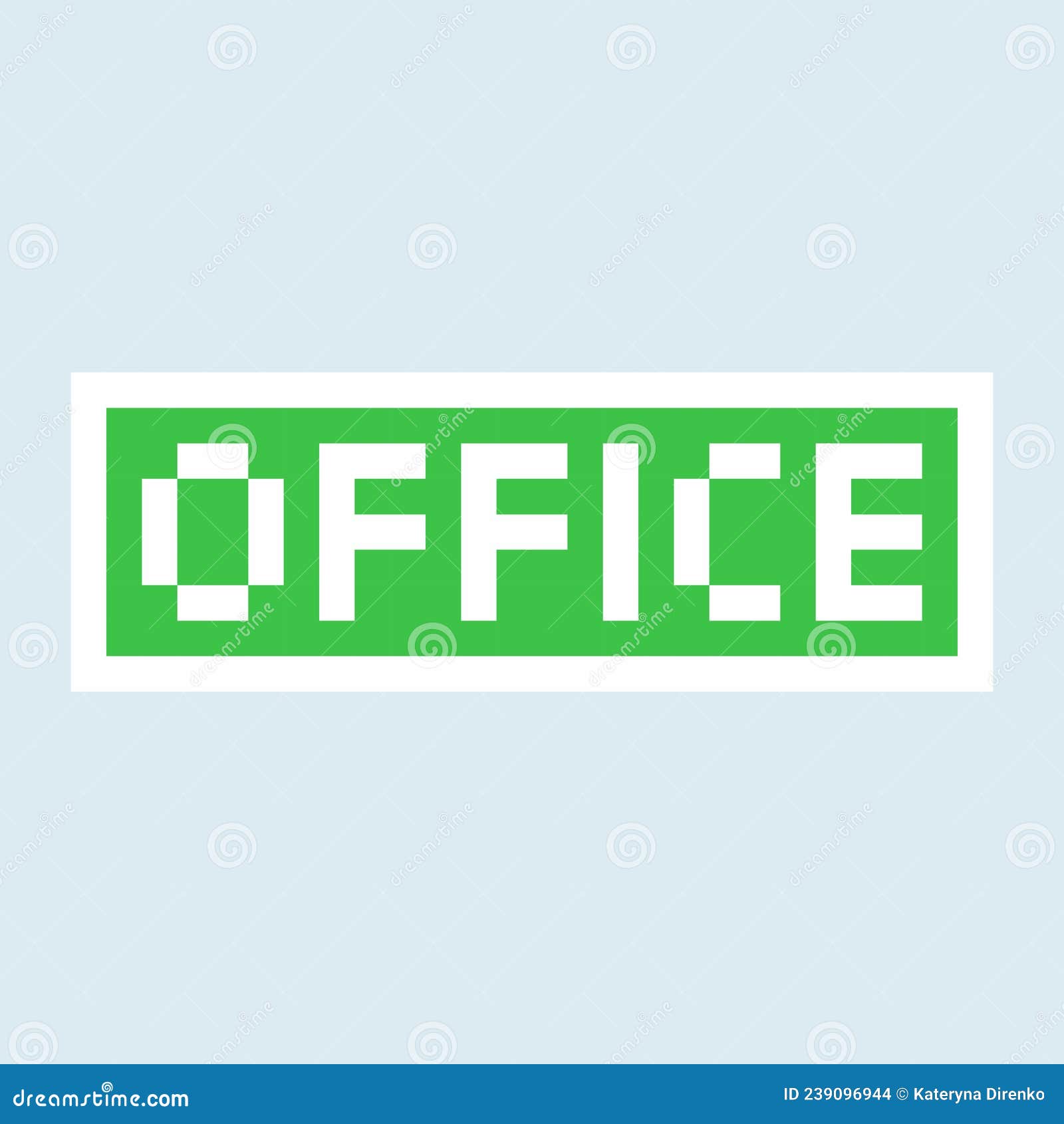 Pixel Art Design of the Word Office. Vector Illustration. Stock Vector ...