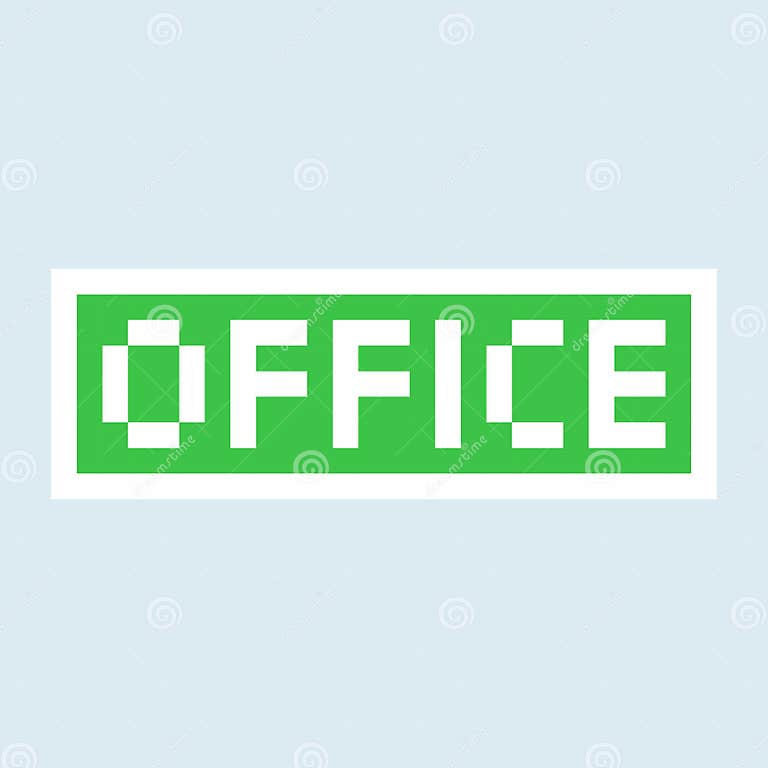 Pixel Art Design of the Word Office. Vector Illustration. Stock Vector ...