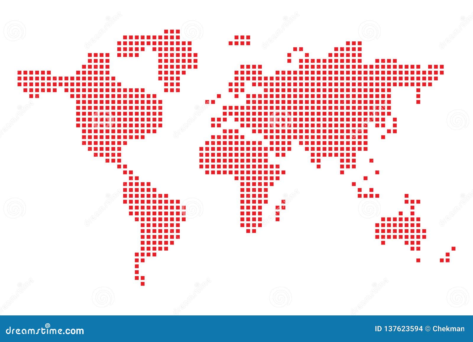 Pixel Art Design of World Map. Vector Illustration Stock Illustration ...