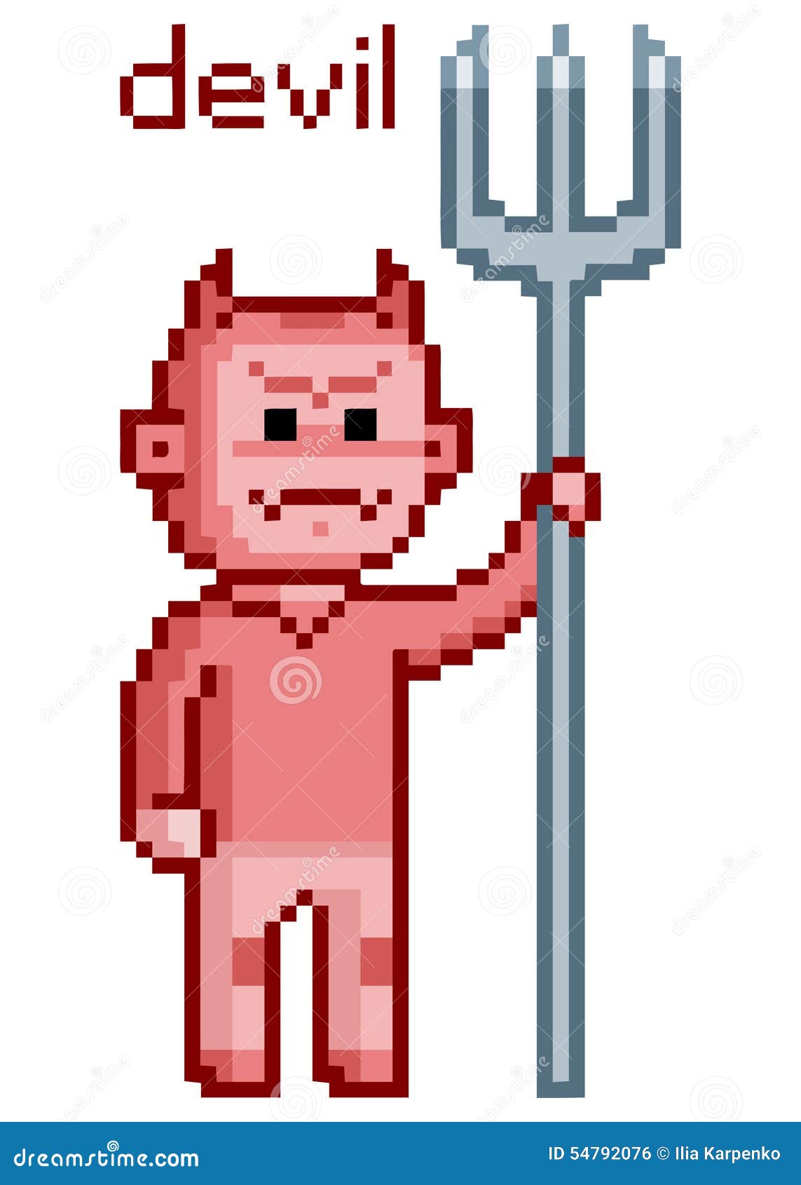 Pixel art devil 8 bit stock vector. Illustration of people - 54792076