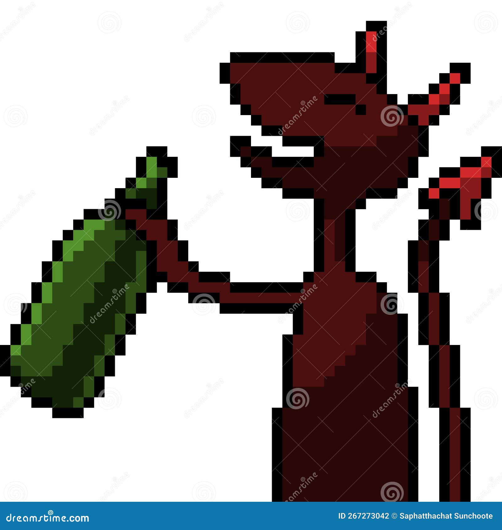 Pixel Art Devil 8 Bit Vector Illustration | CartoonDealer.com #54792076