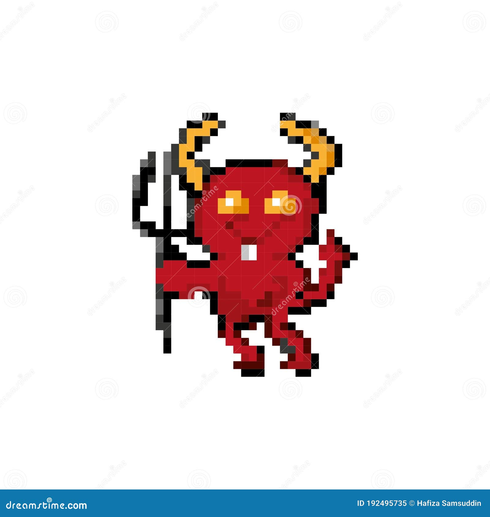 Pixel Art Devil. Vector Illustration Decorative Design Stock Vector ...