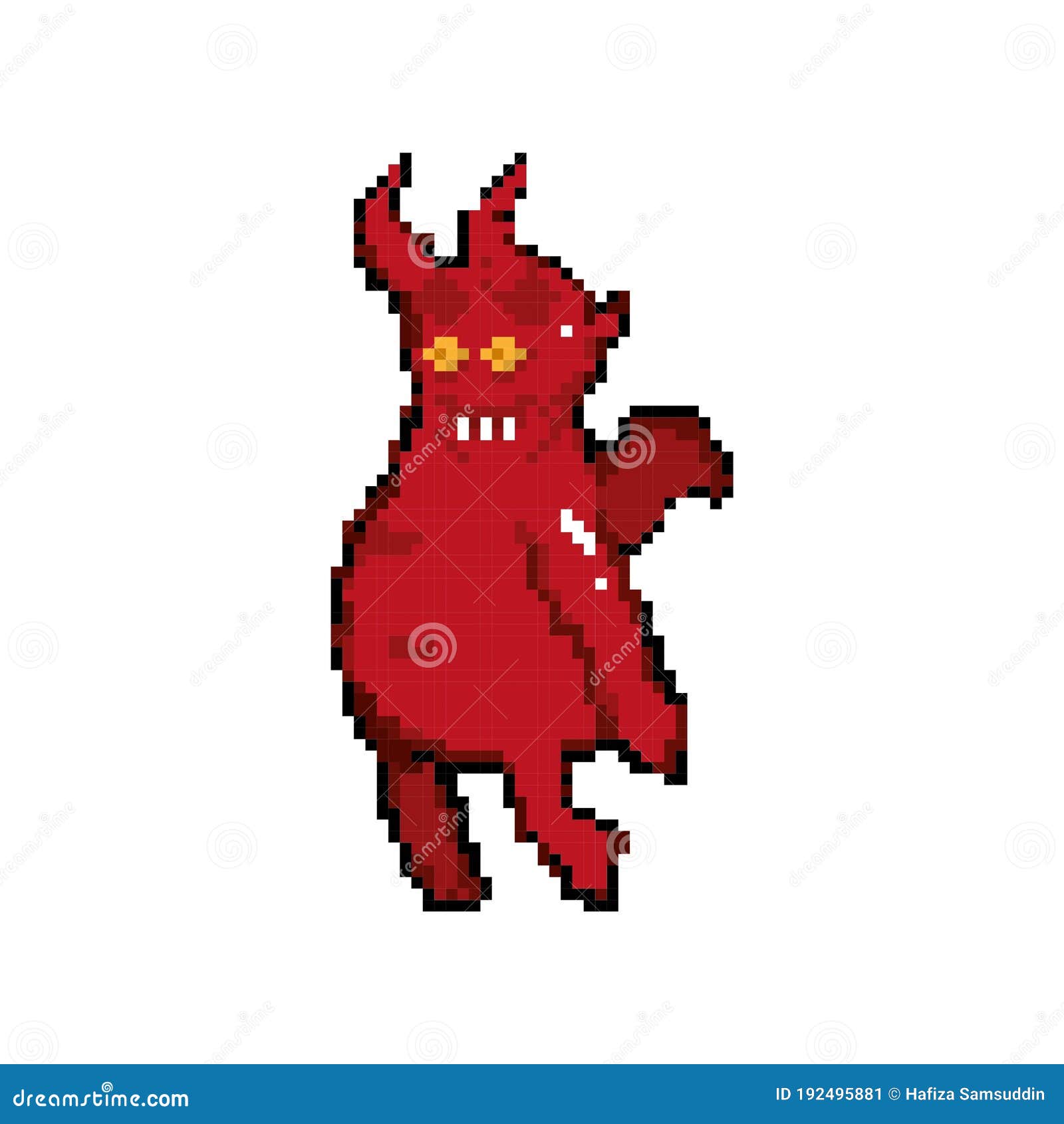 Pixel Art Devil. Vector Illustration Decorative Design Stock Vector ...