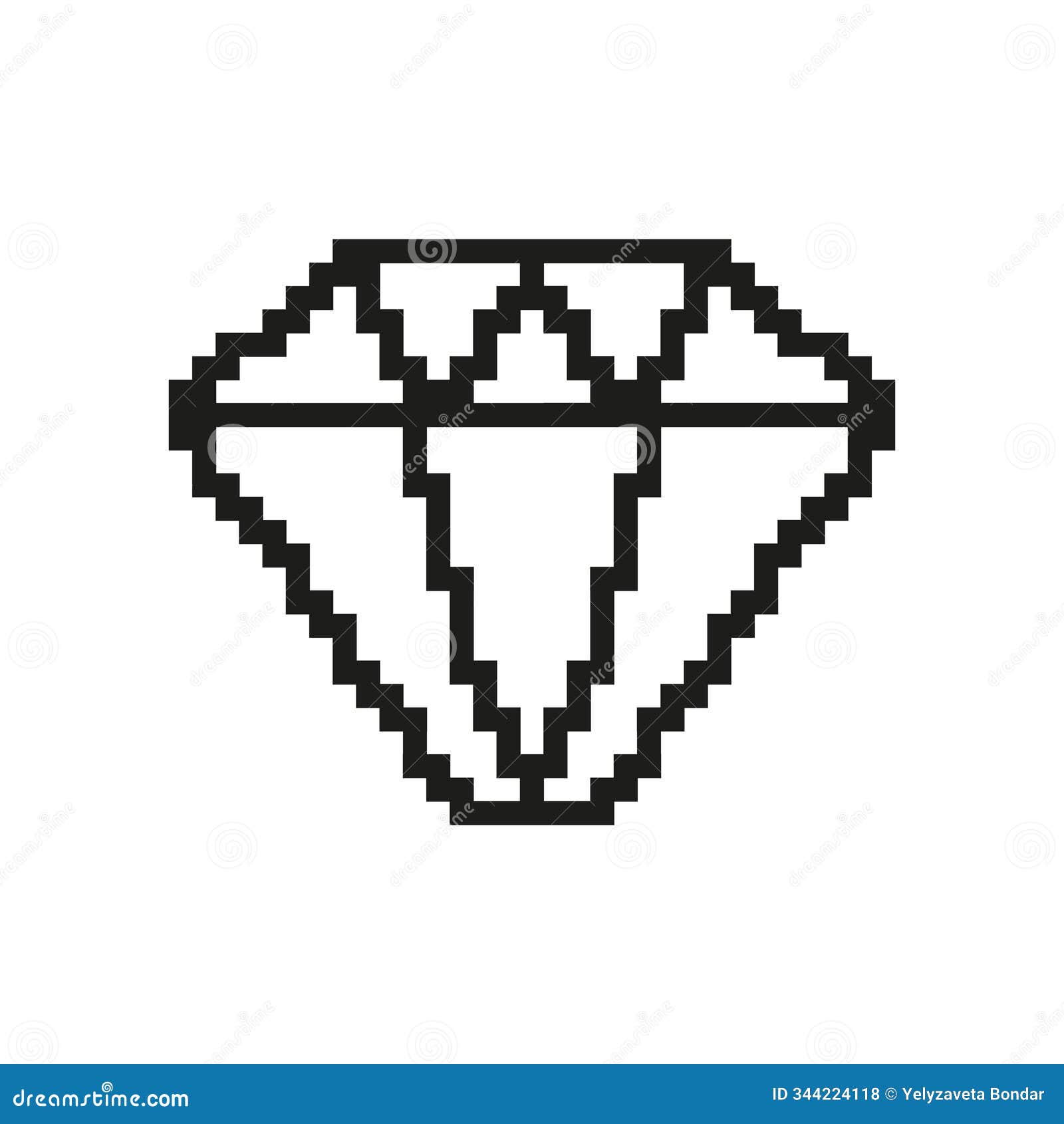 Pixel Art Diamond Icon. a Pixelated Diamond Shape with Crisp Geometric ...