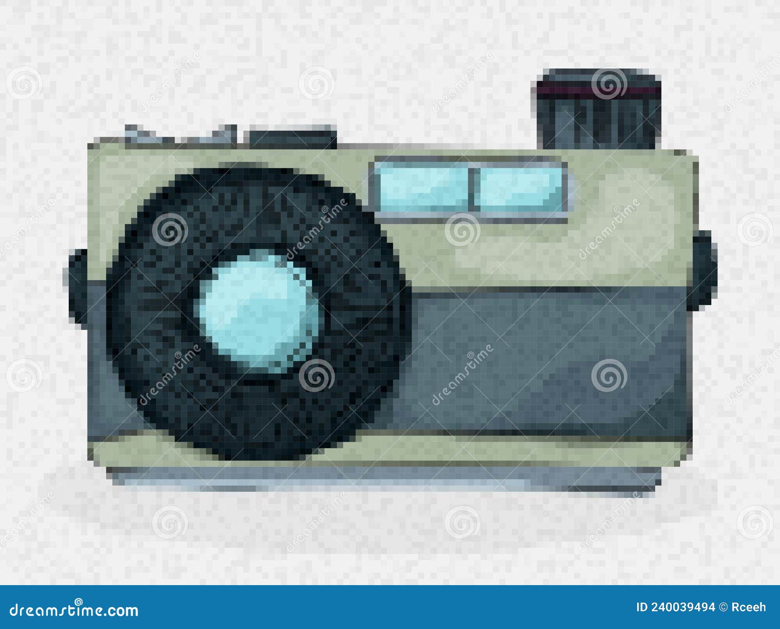 Pixel art digital camera 2 stock vector. Illustration of line - 240039494