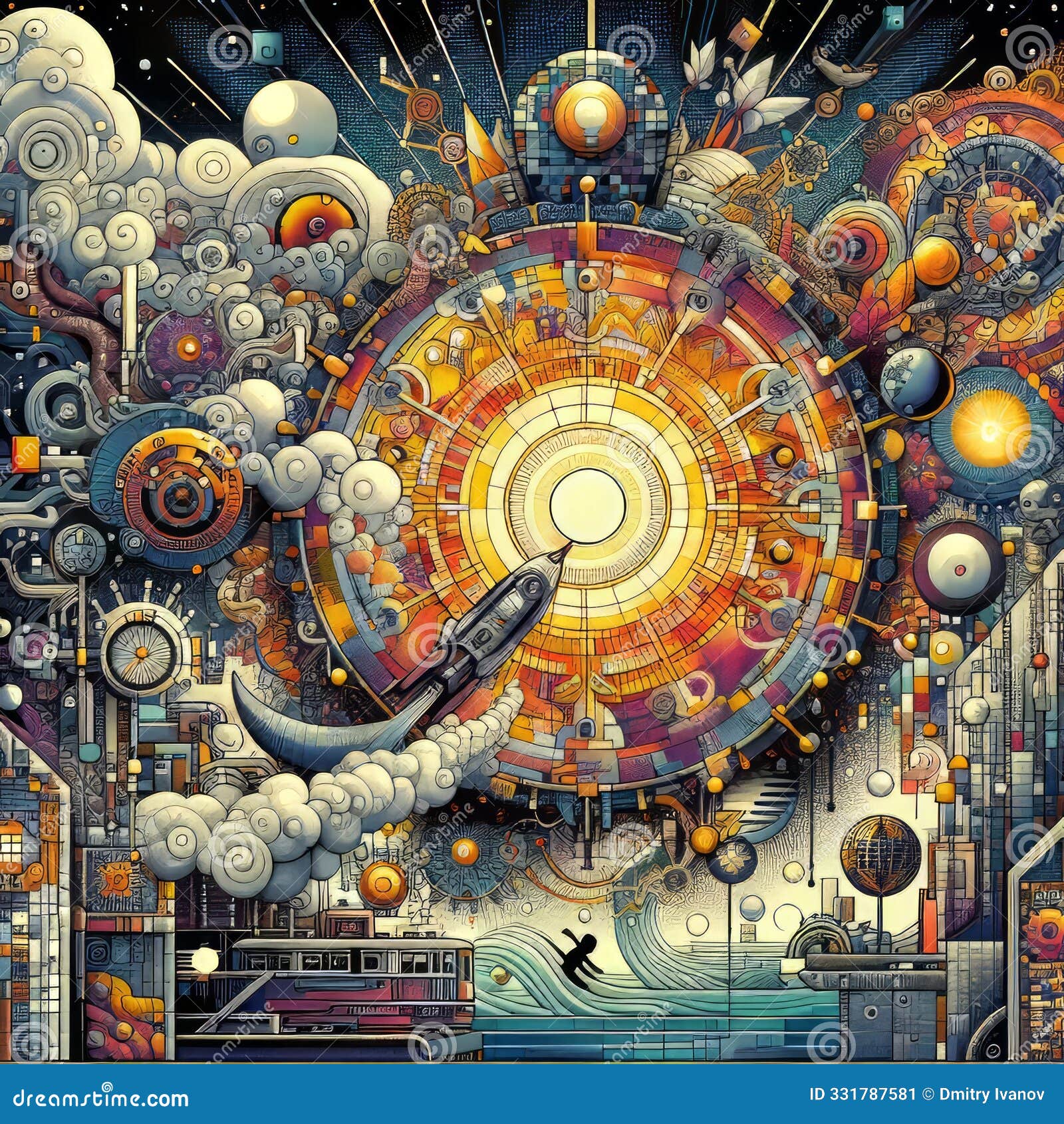 Pixel Art Digital Collage Pixel Art Embedded in a Di Stock Image ...