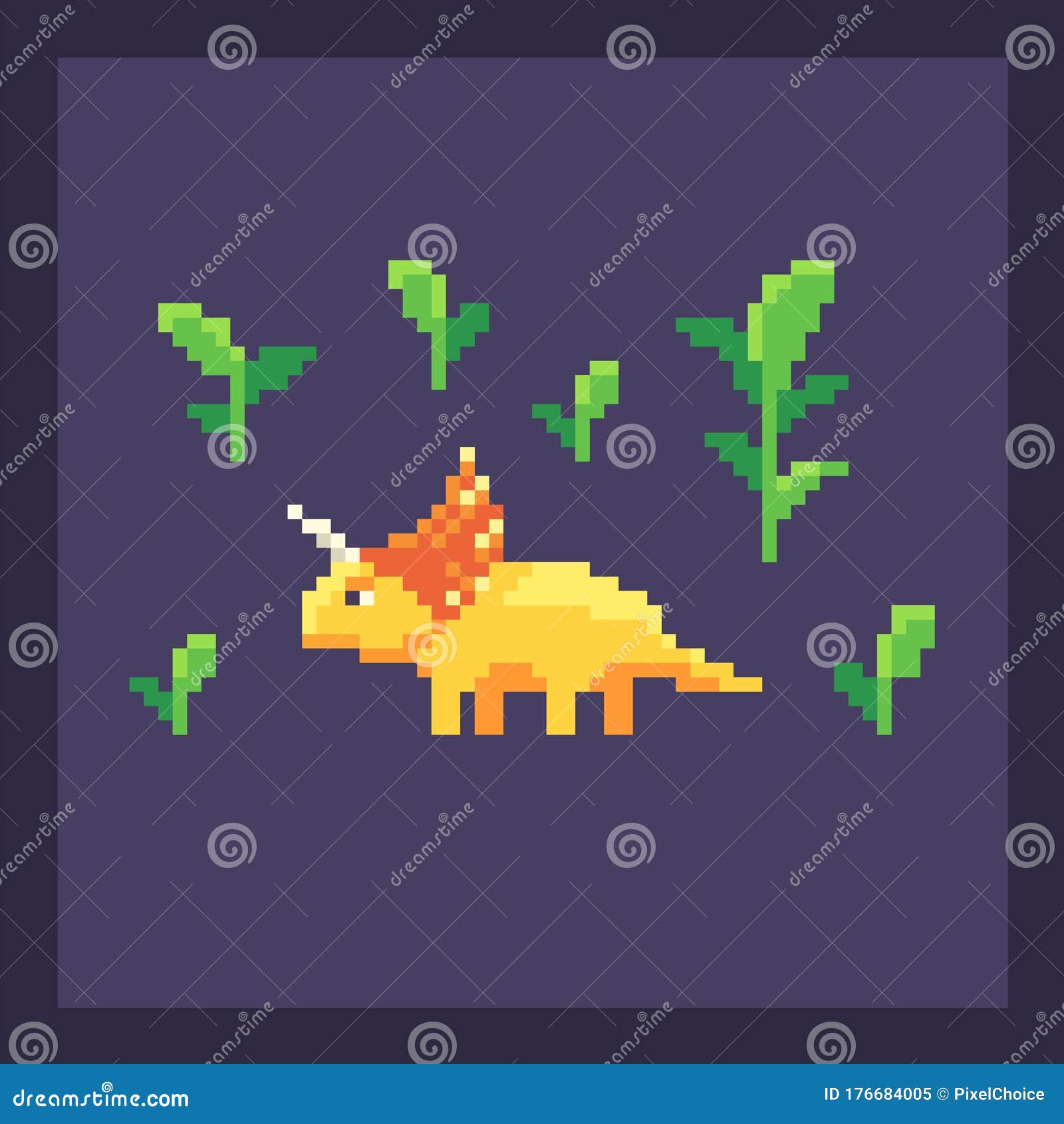 Pixel Art Nature Elements Vector Illustration | CartoonDealer.com ...