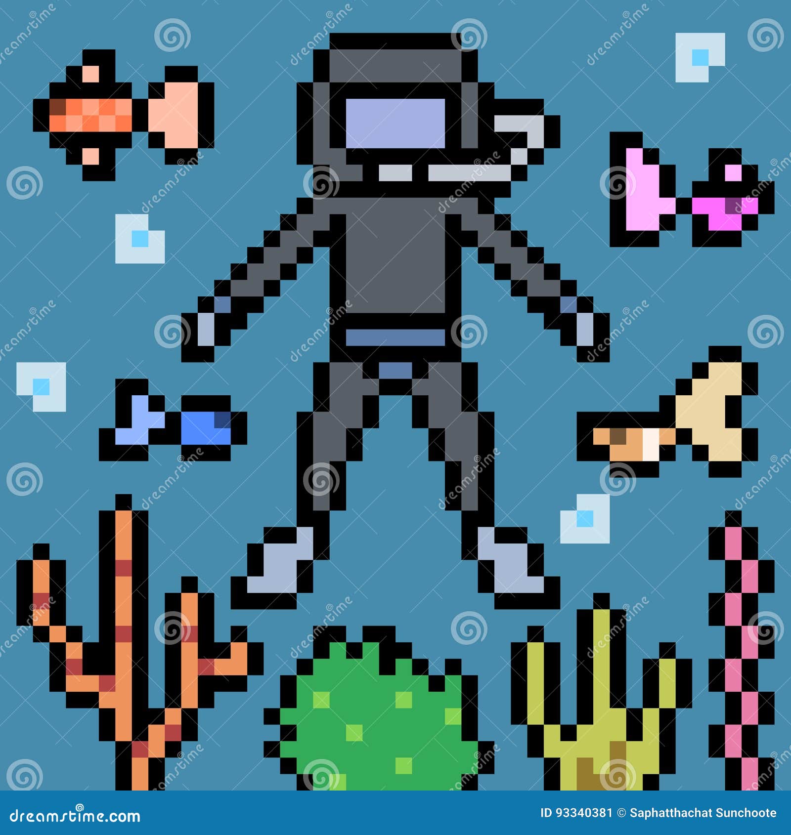 Pixel art dive underwater stock vector. Illustration of design - 93340381 Pixel art dive underwater stock vector. Illustration of design - 93340381