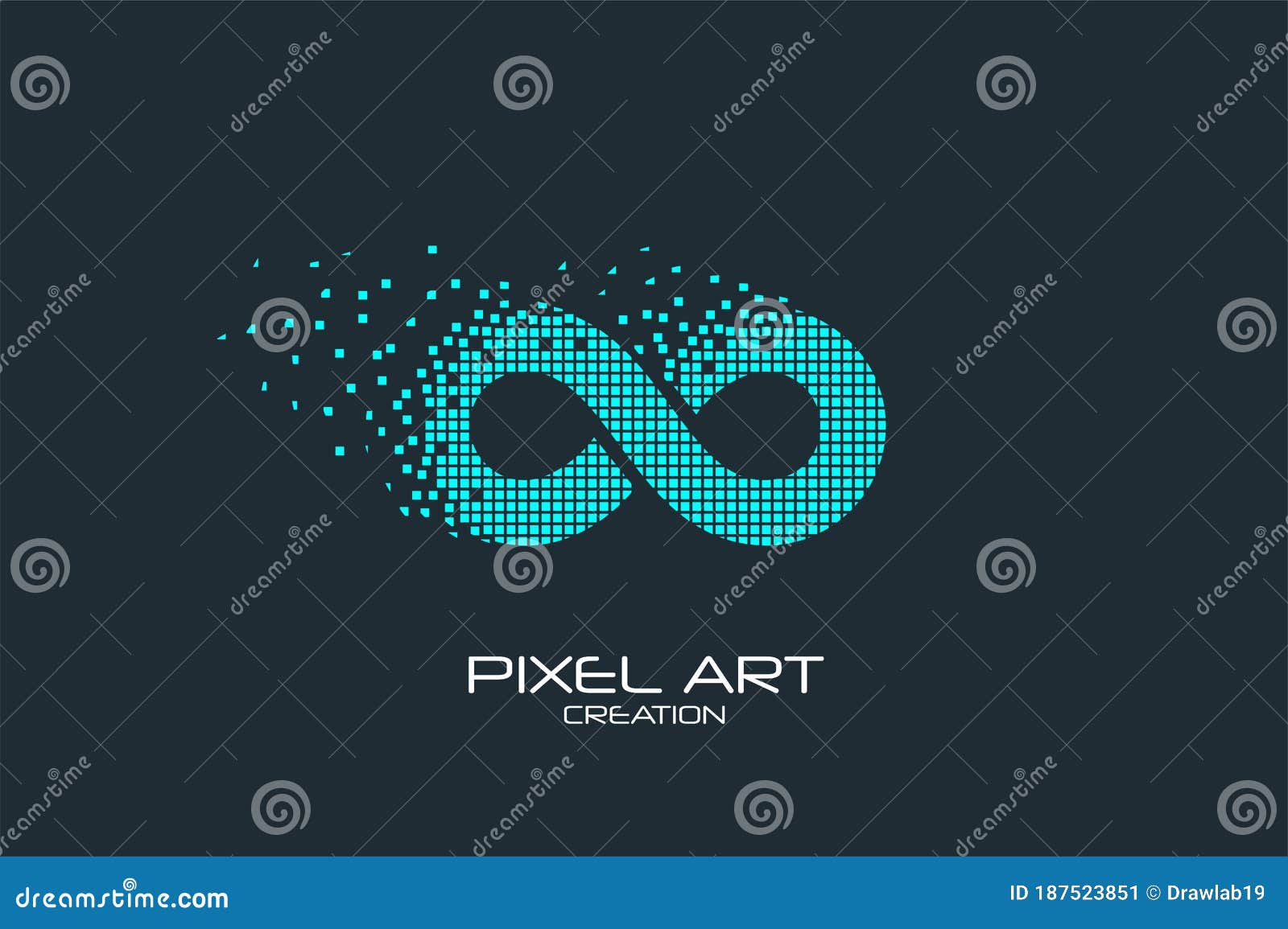 Pixel Art Do Logotipo Infinito. Ilustração do Vetor - Ilustração de ...