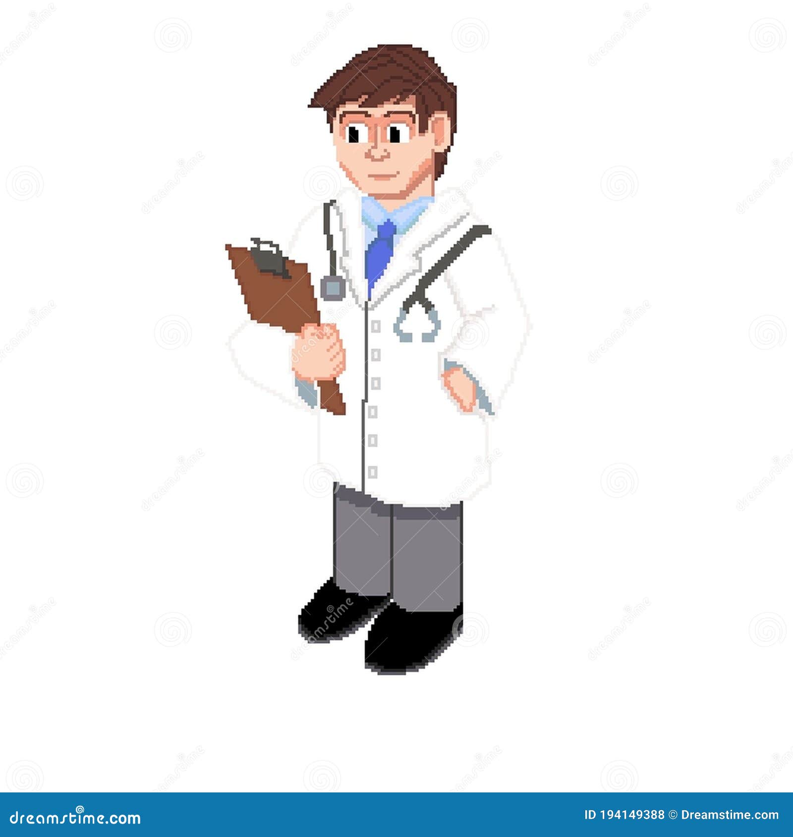 Pixel Art: Doctor Sprite stock illustration. Illustration of white ...