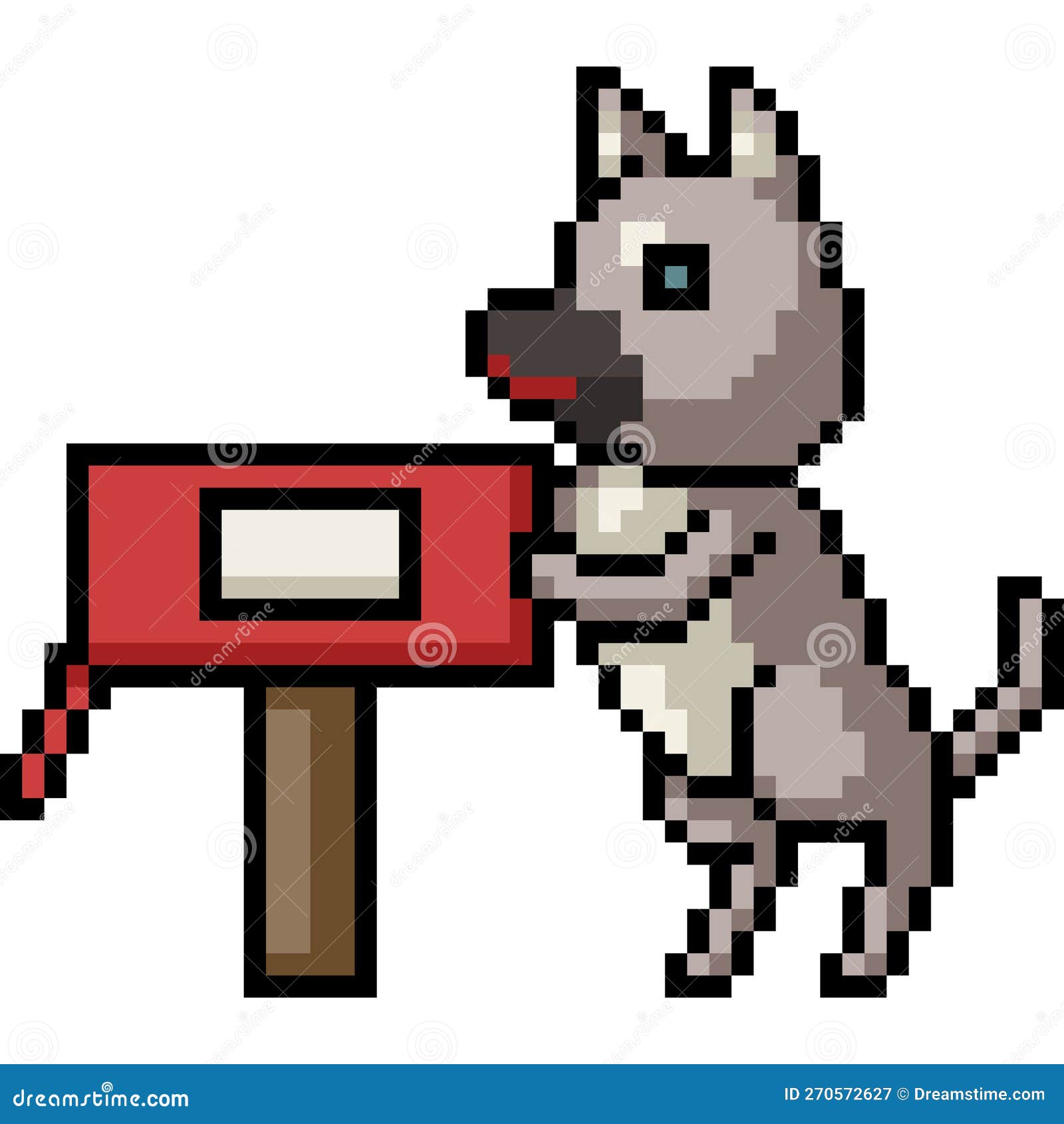 Pixel art dog mail box stock vector. Illustration of cute - 270572627