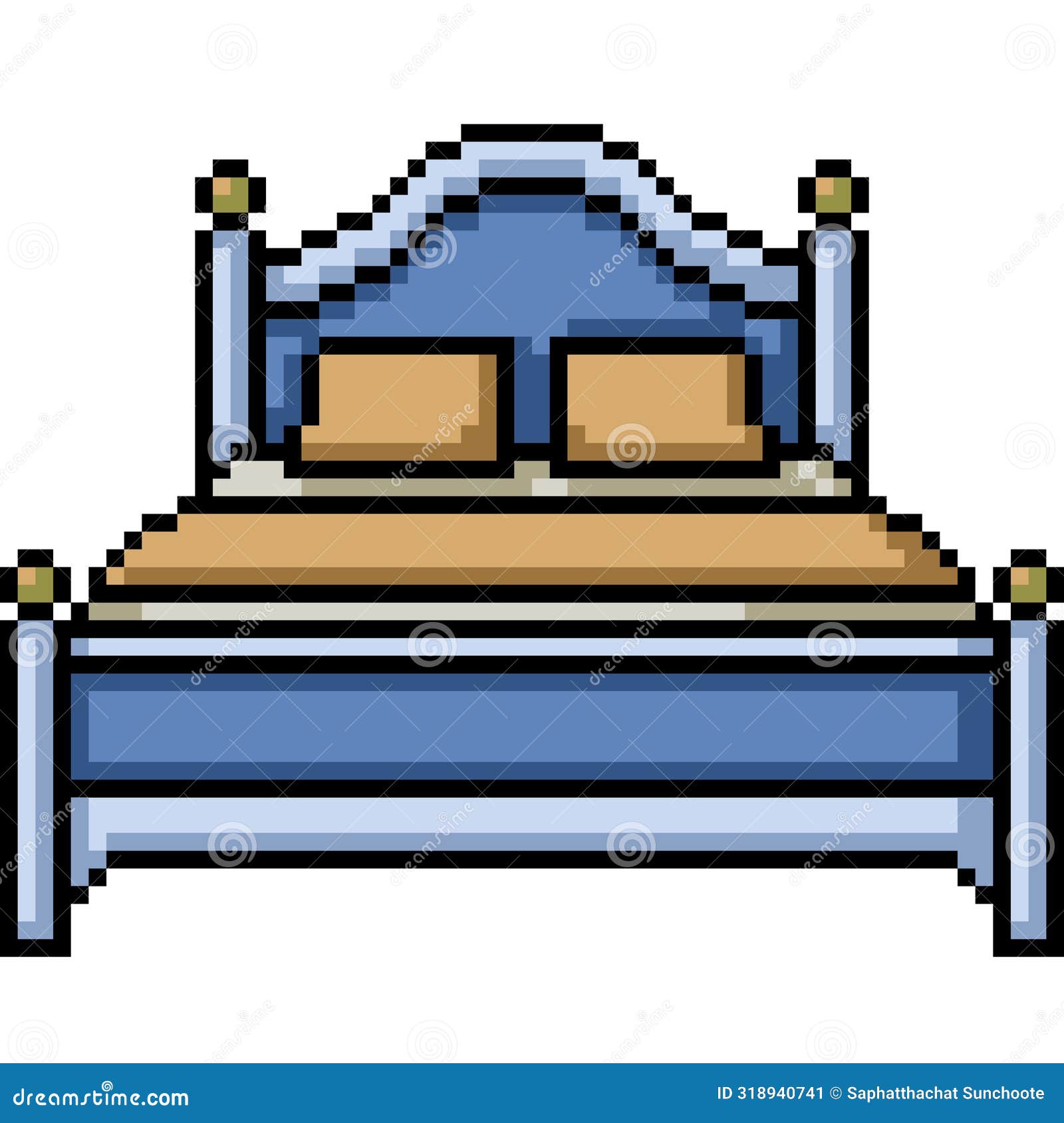 Pixel Art of Double Bed Big Stock Vector - Illustration of vector ...