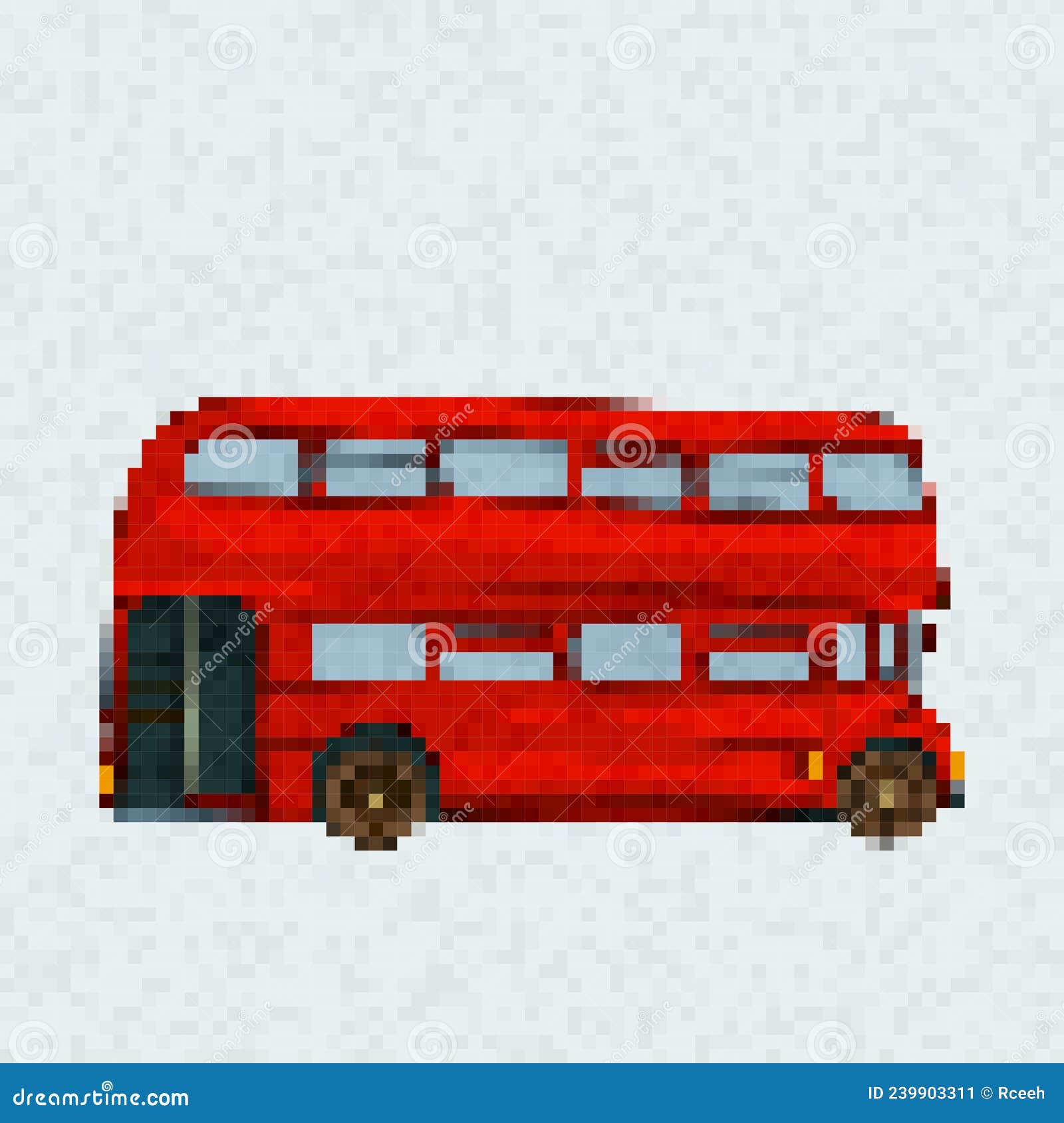 Pixel Art Double Decker Bus Stock Vector - Illustration of style ...