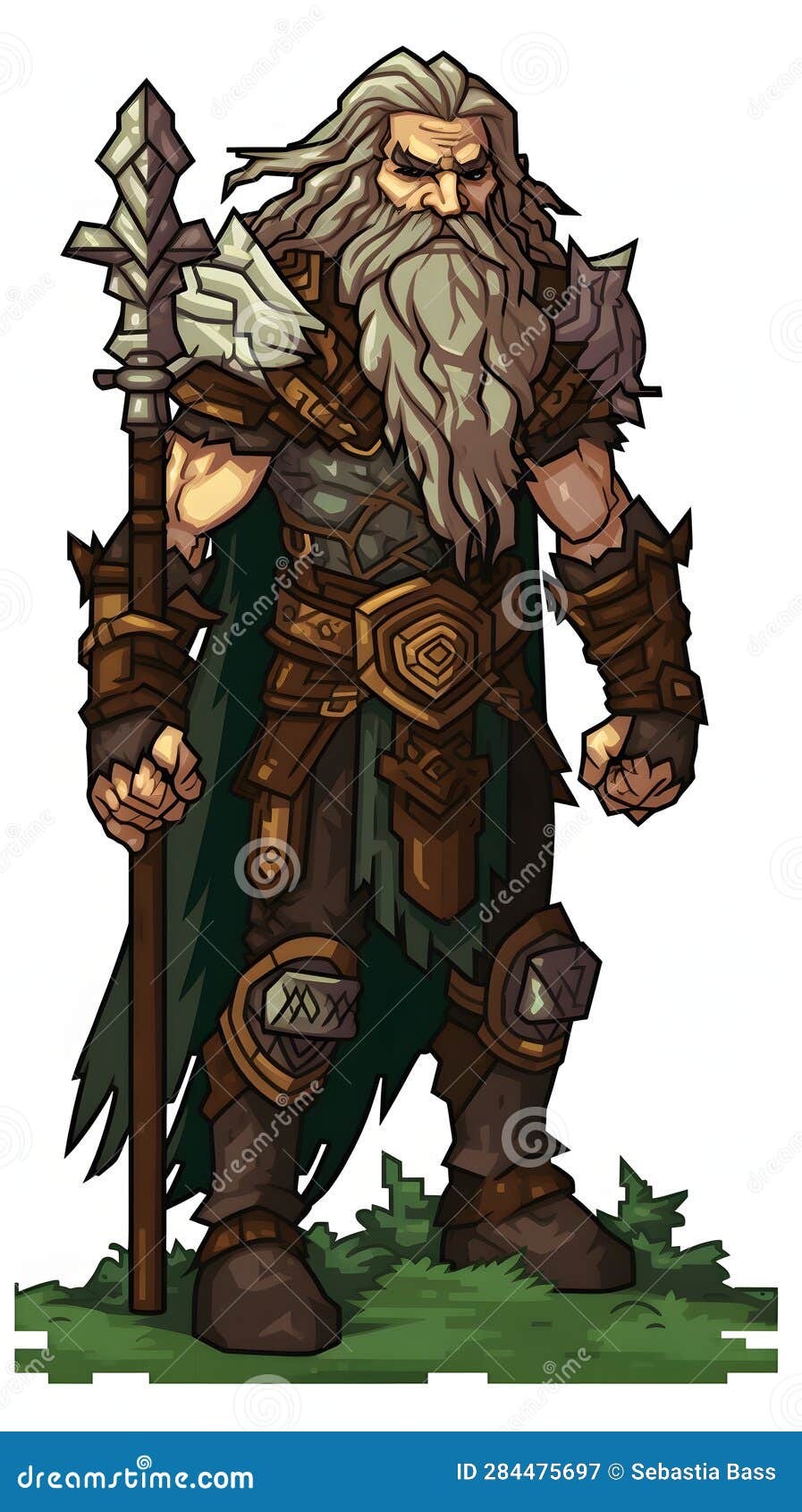 Orc Druid Character Face Illustration Cartoon Vector | CartoonDealer ...