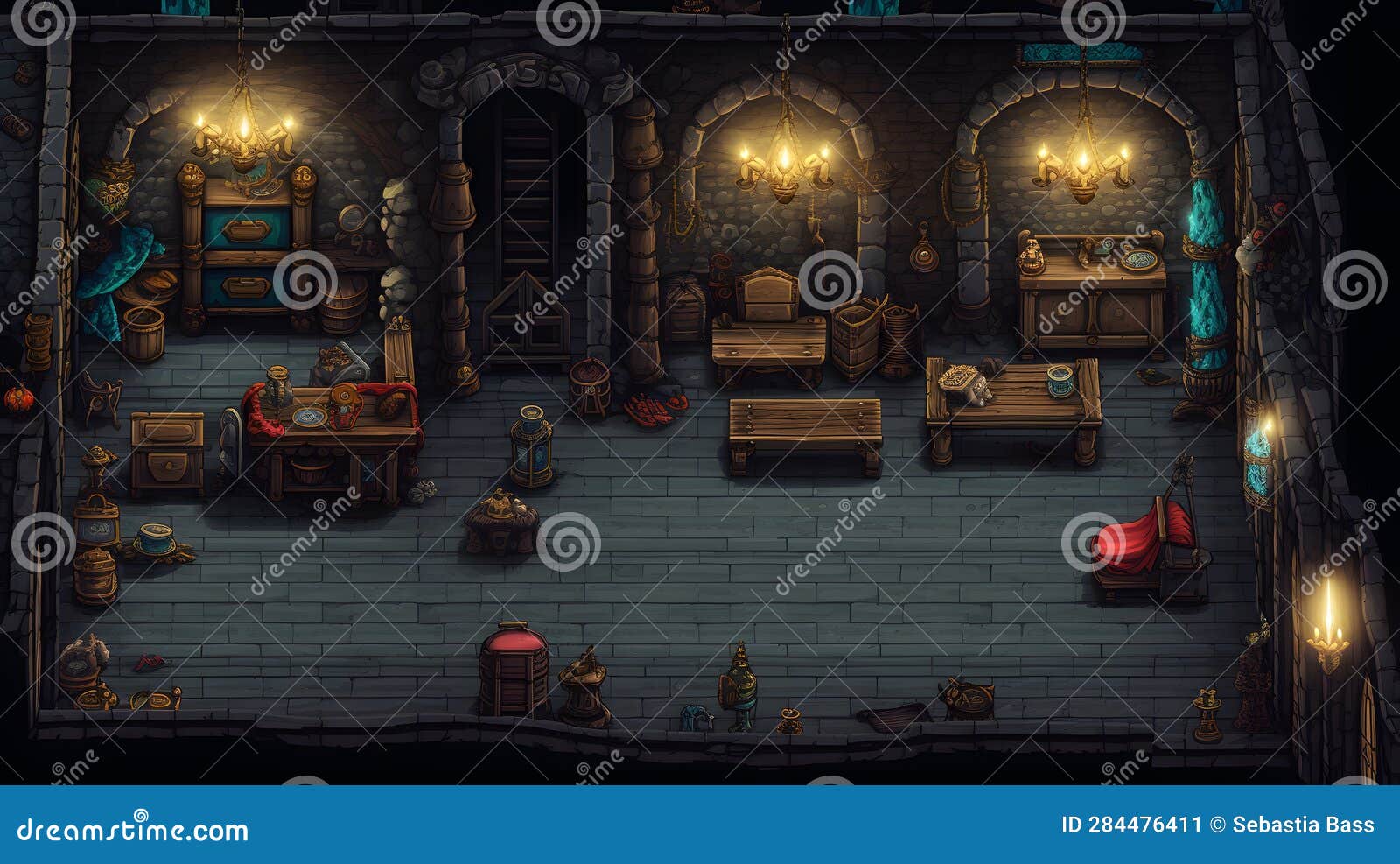 Pixel Art Dungeon Background for 8 Bit Games Stock Illustration ... Pixel Art Dungeon Background for 8 Bit Games Stock Illustration ...