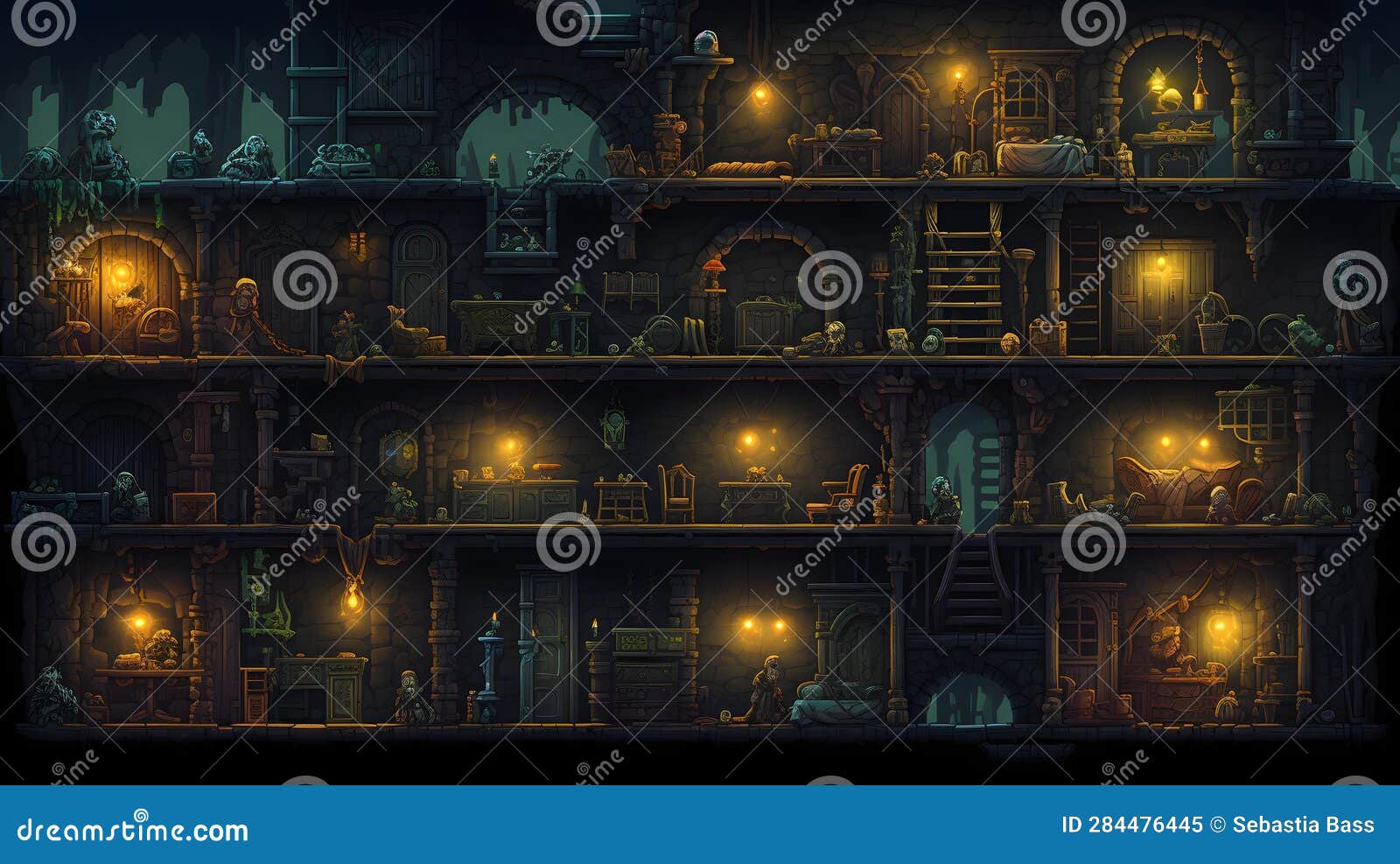 Dungeon 3D Background Royalty-Free Stock Photo | CartoonDealer.com ...