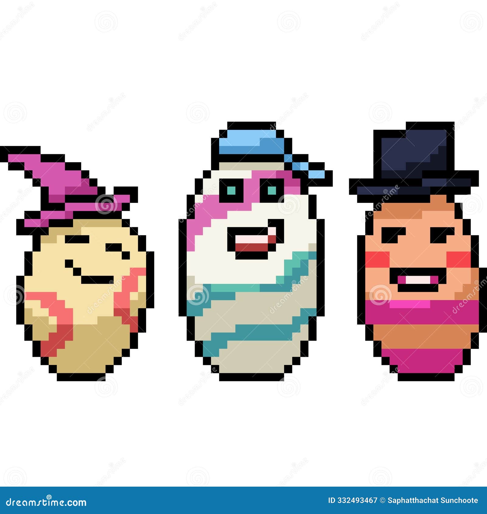 Pixel Art Group Of People Character. Stock Photography | CartoonDealer ...