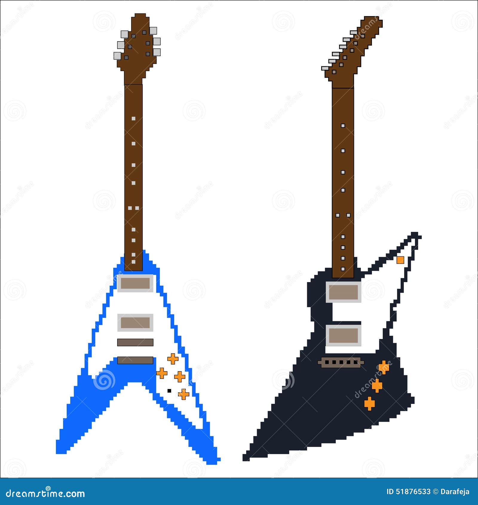 Pixel Art Guitar Vector Set | CartoonDealer.com #51880141