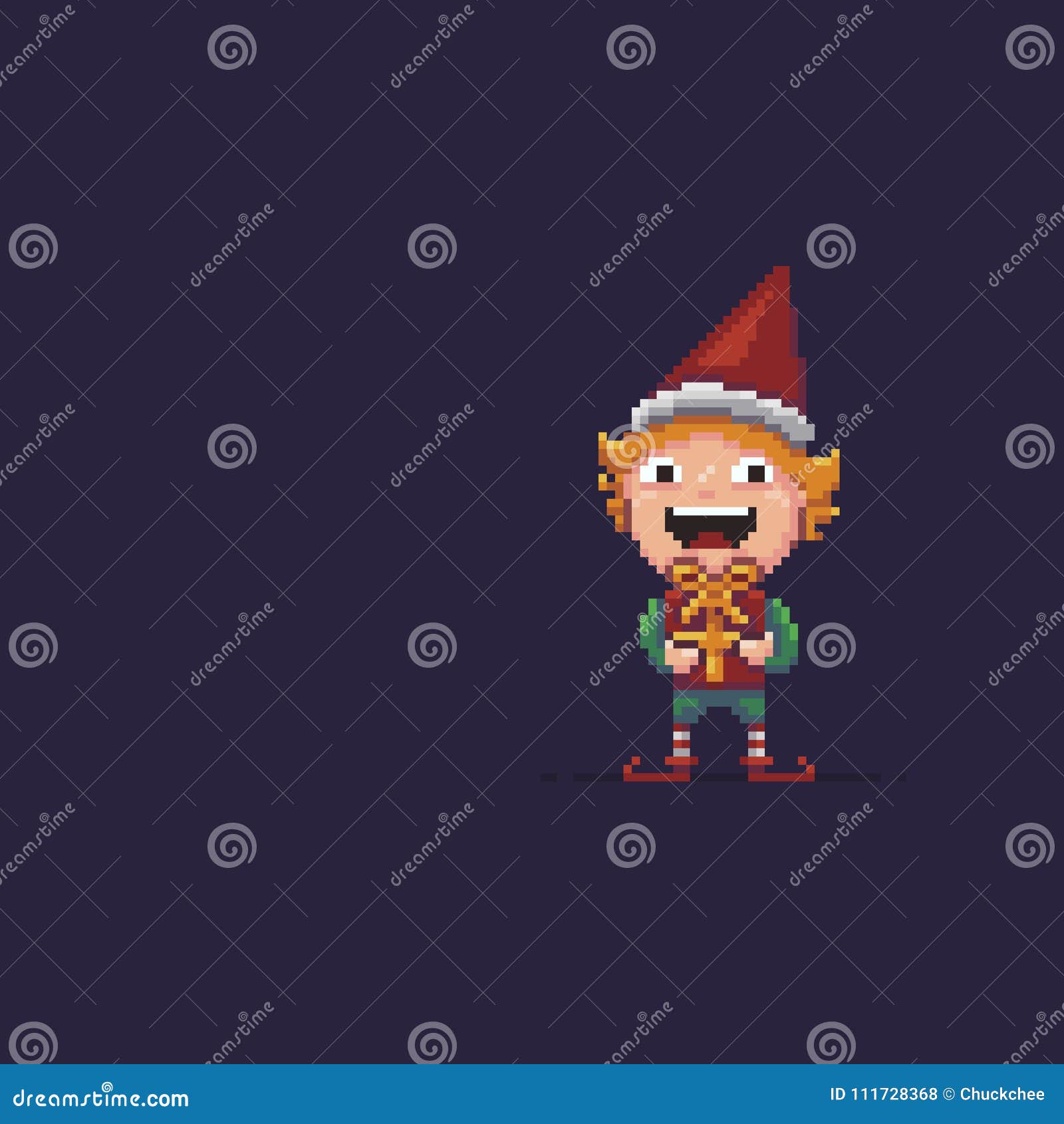 Pixel Art Elf ilustración del vector. Ilustración de cartel - 111728368