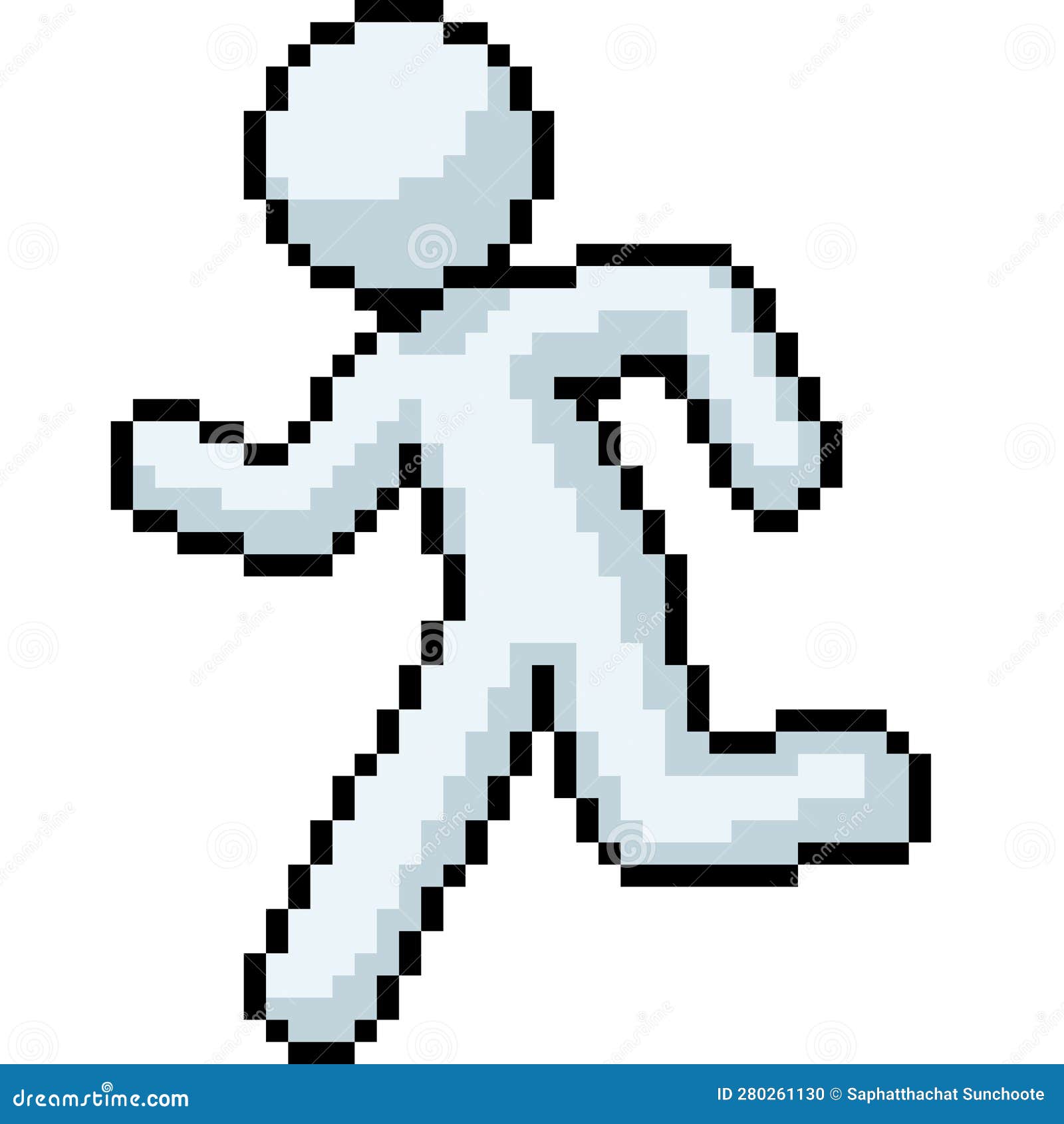 Pixel Art Emergency Run Sign Stock Vector - Illustration of white ...