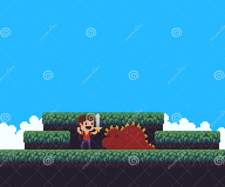 Pixel Art Enemy vektor abbildung. Illustration von element - 105761220