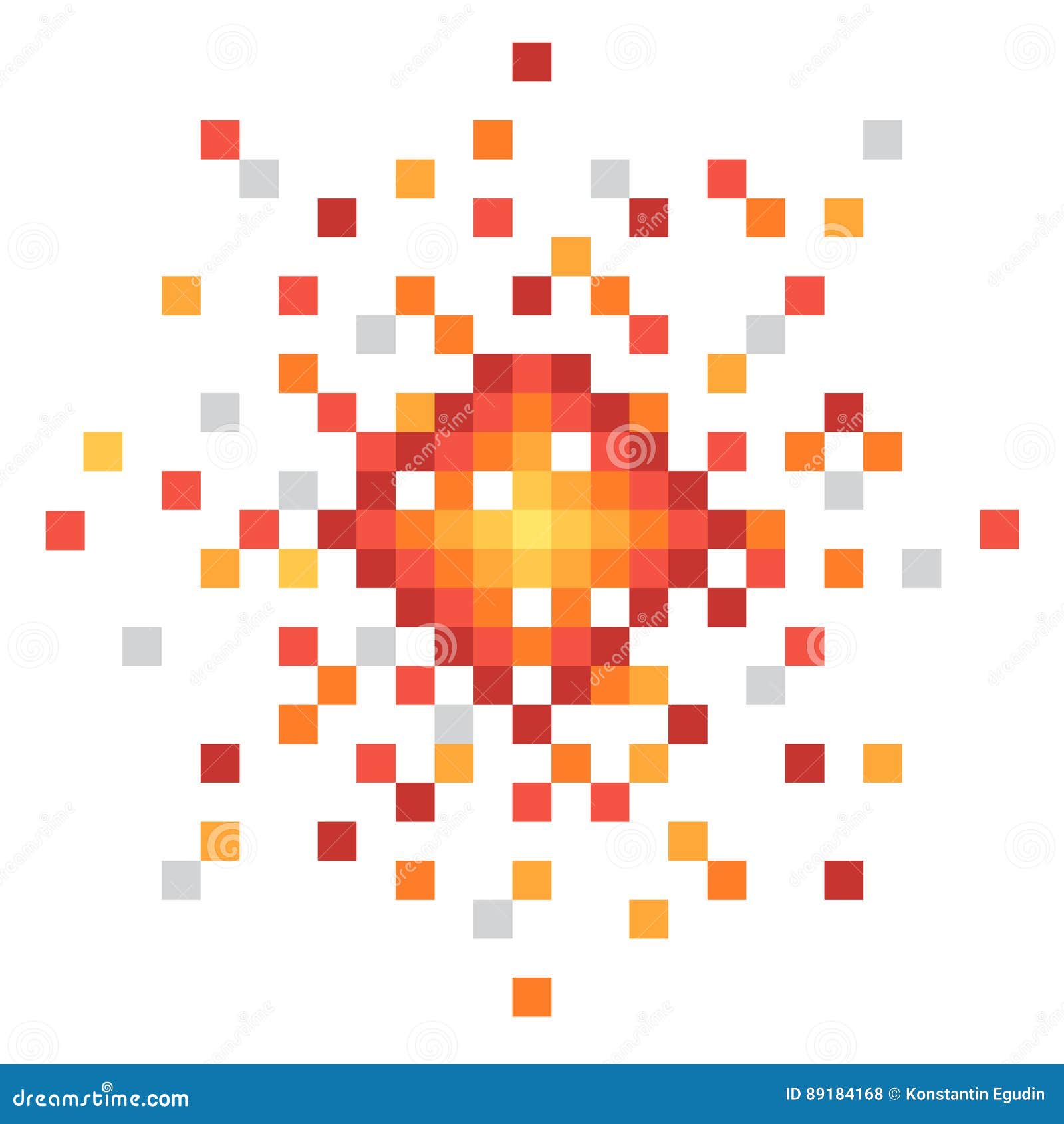 Pixel Art Explosion Vector Illustration | CartoonDealer.com #89184168